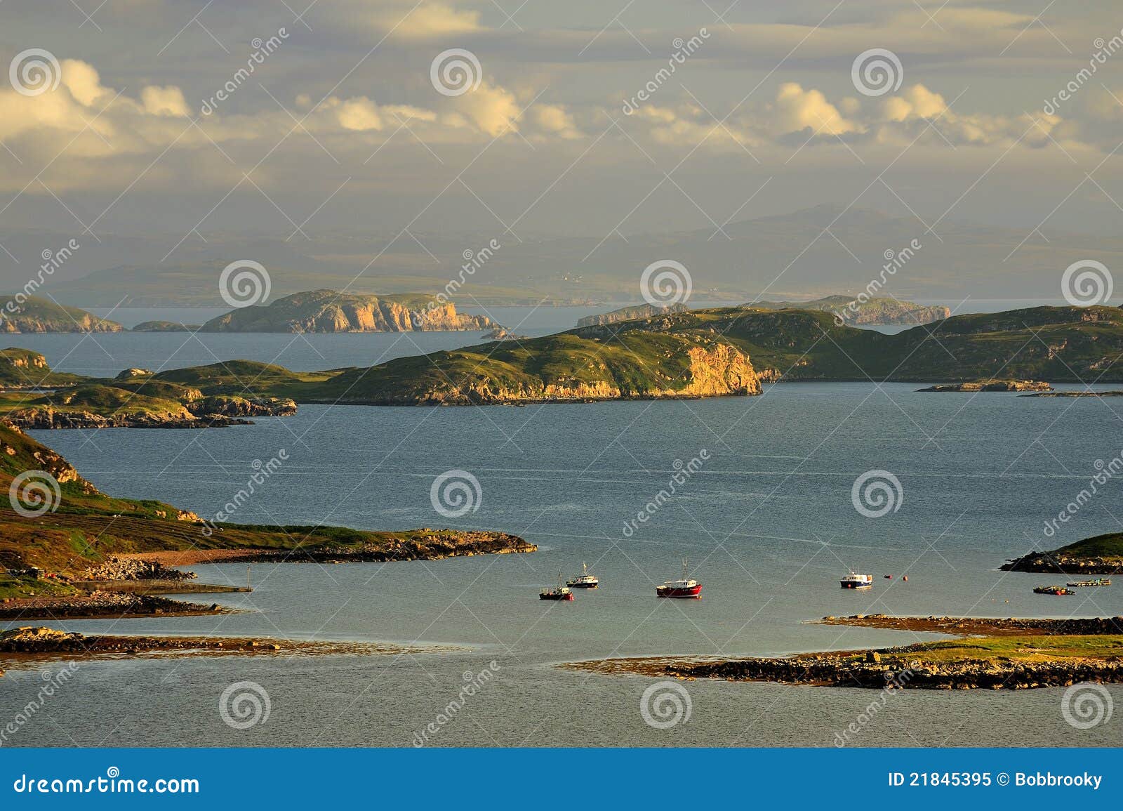 Summer Islands, Coigach, Scotland Stock Image - Image of fine, moored ...