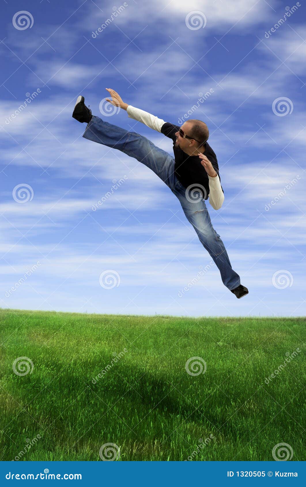 Summer jump stock image. Image of summer, combine, green - 1320505