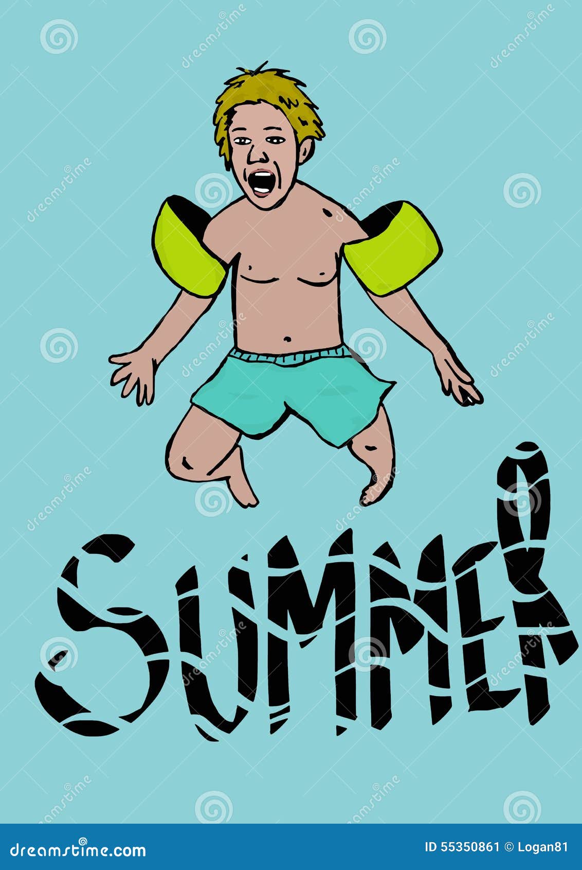 Summer jump stock illustration. Illustration of holidays - 55350861