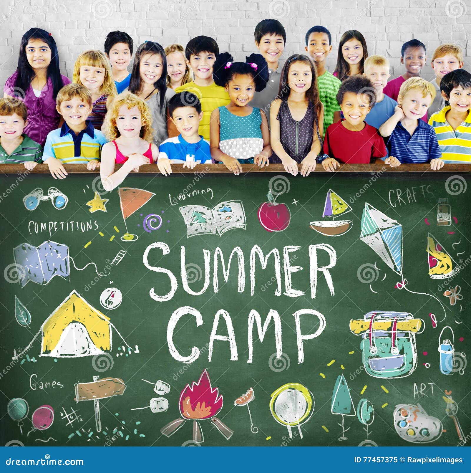 Summer Kids Camp Adventure Explore Concept Stock Image - Image of ...