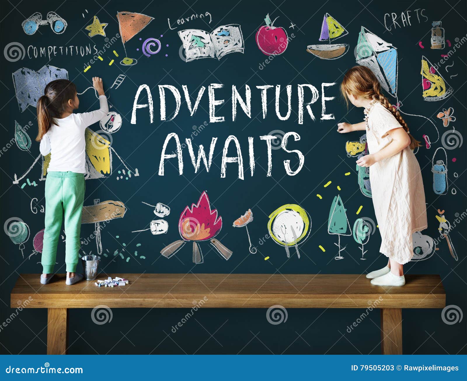 Summer Kids Camp Adventure Explore Concept Stock Image - Image of ...