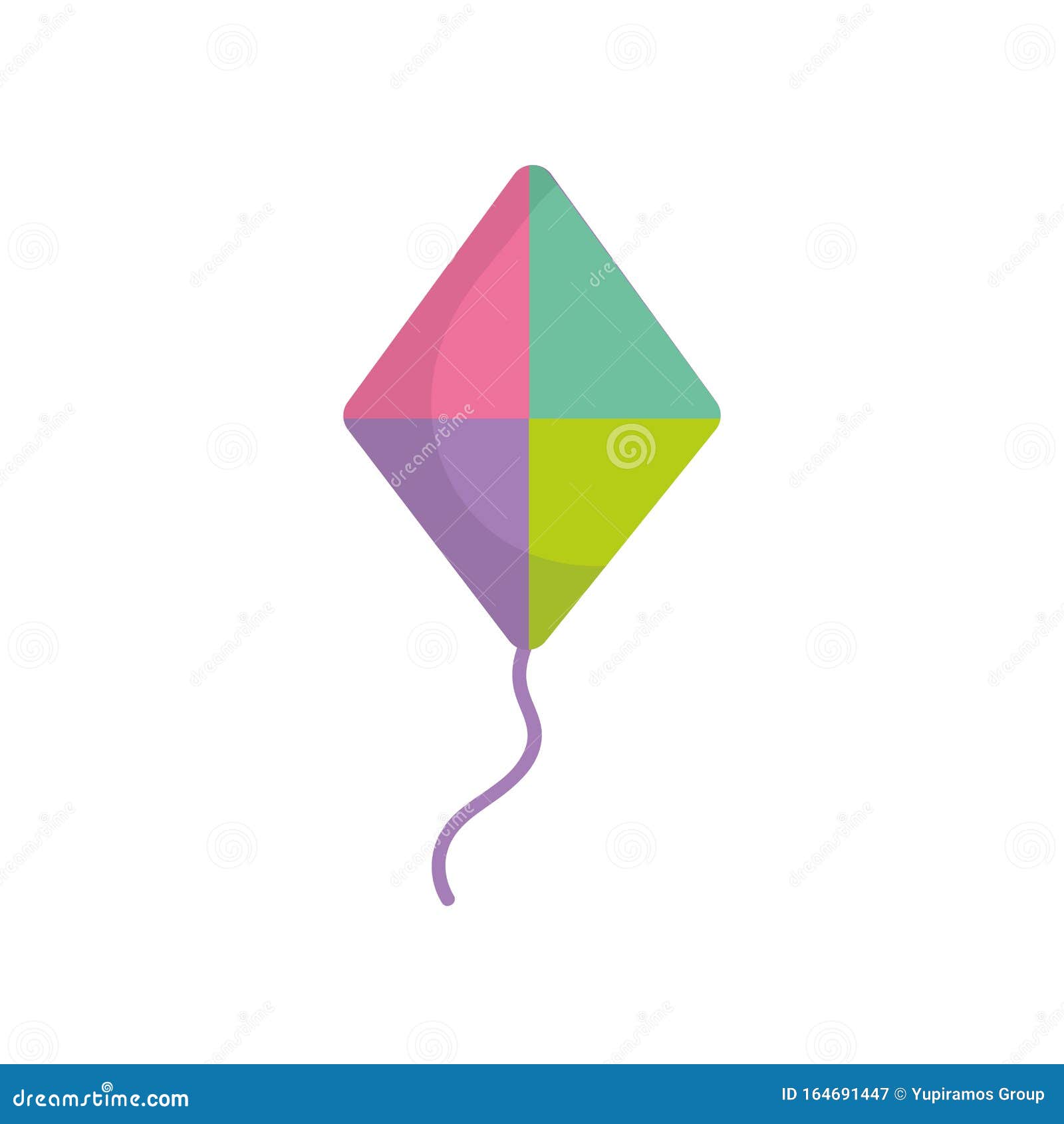 Summer Kite Flying with Rope Fill Style Stock Vector - Illustration of ...