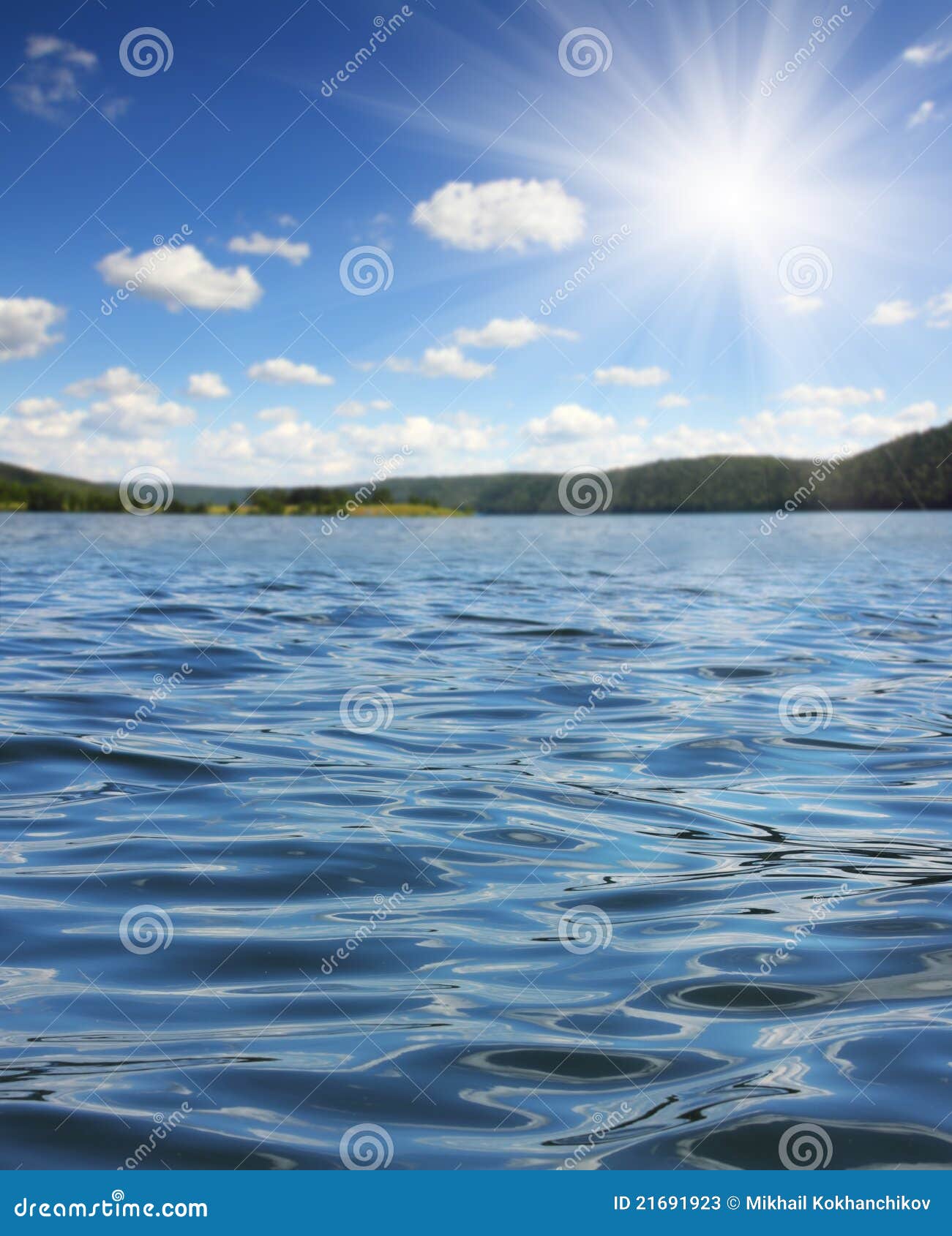 Summer lake with waves stock image. Image of perfection - 21691923