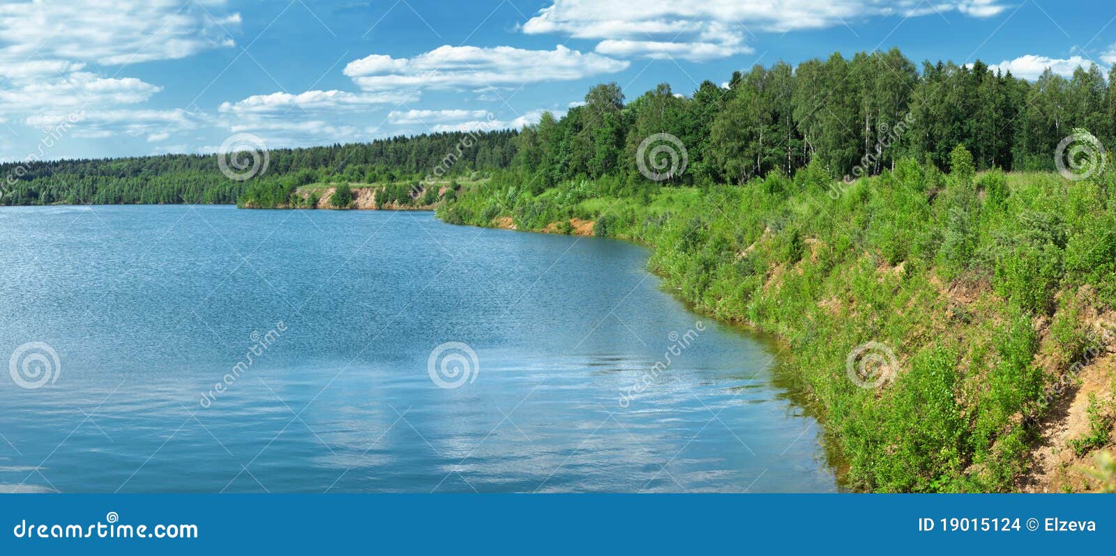 Summer lakeside panoramic stock photo. Image of panorama - 19015124