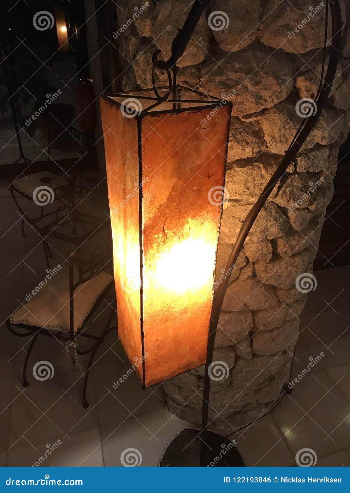 Summer lamp stock photo. Image of summer, metal, yellow - 122193046