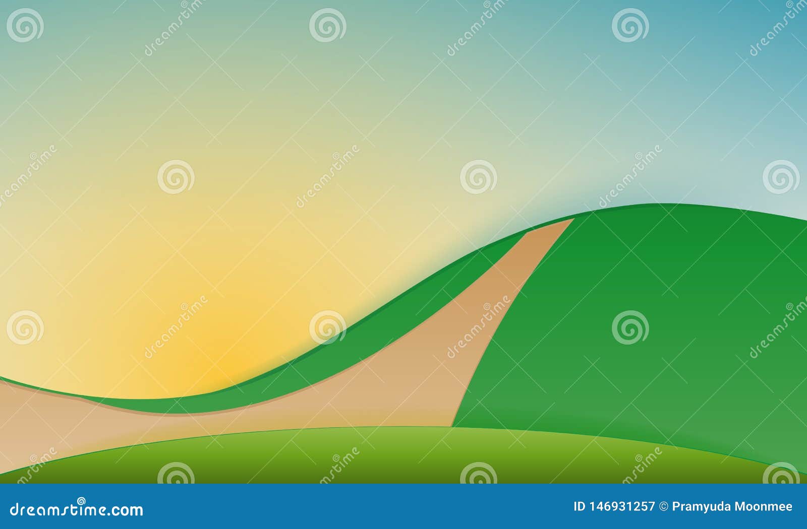 Summer Landscape Clear Sky Vector Natural Landscape Stock Vector ...