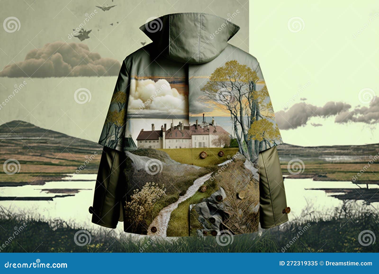 Summer Landscape Collage, Created with Generative AI Technology Stock ...