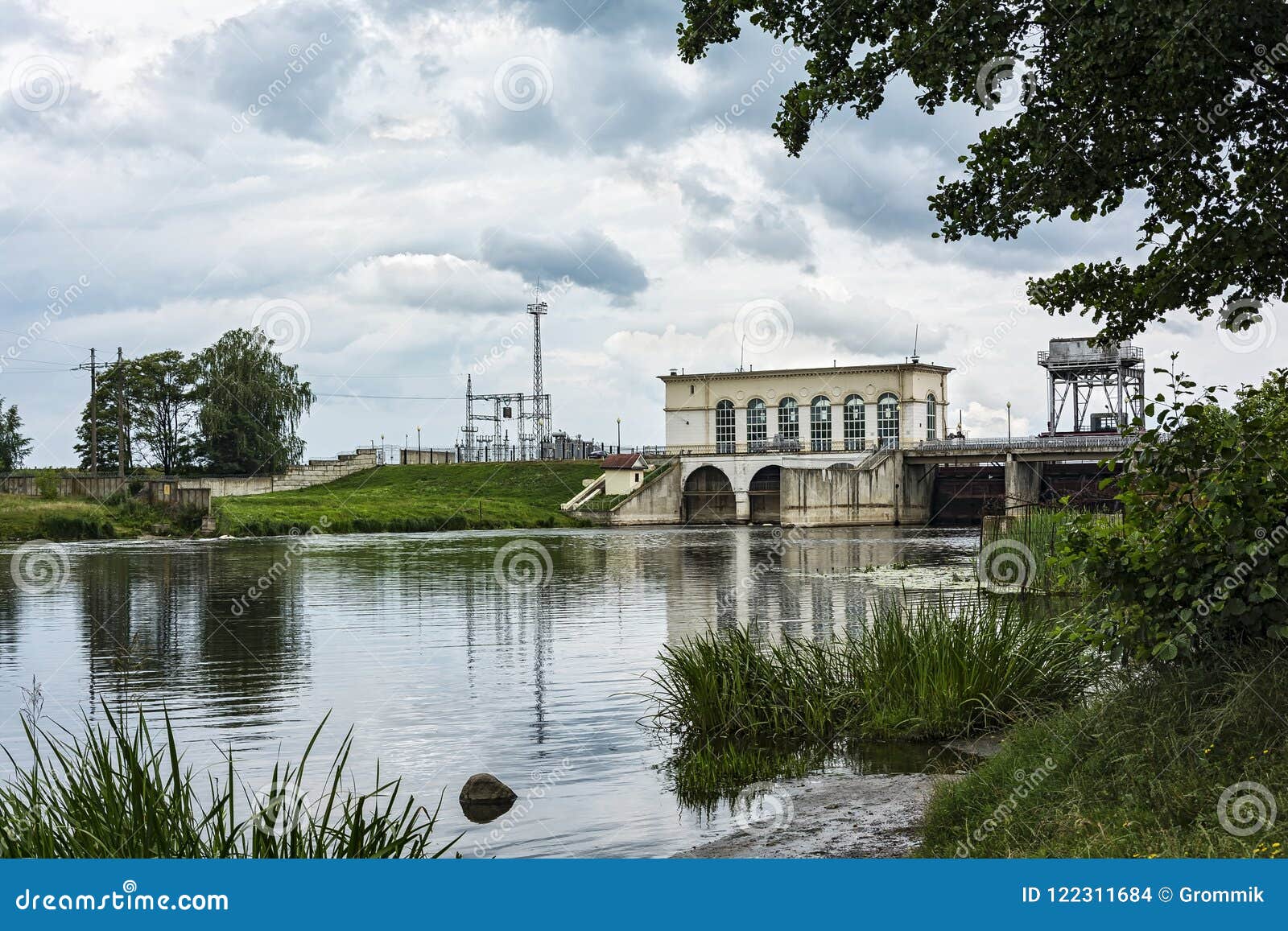 Summer Landscape. the Dam Covers the Bed of a Small River Stock Photo ...