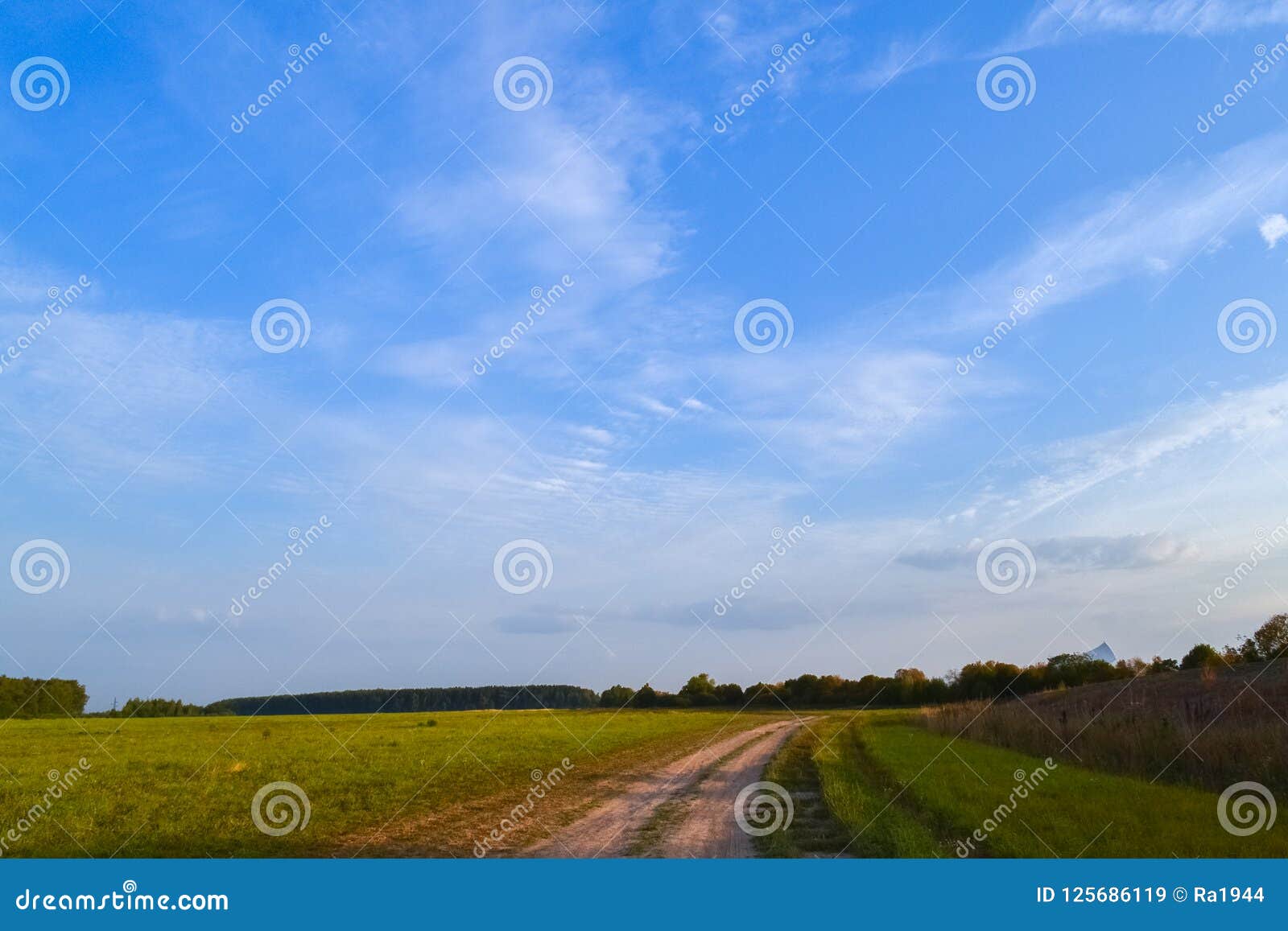 Summer Landscape. Field and Sky with Clouds. Russia Stock Image - Image ...