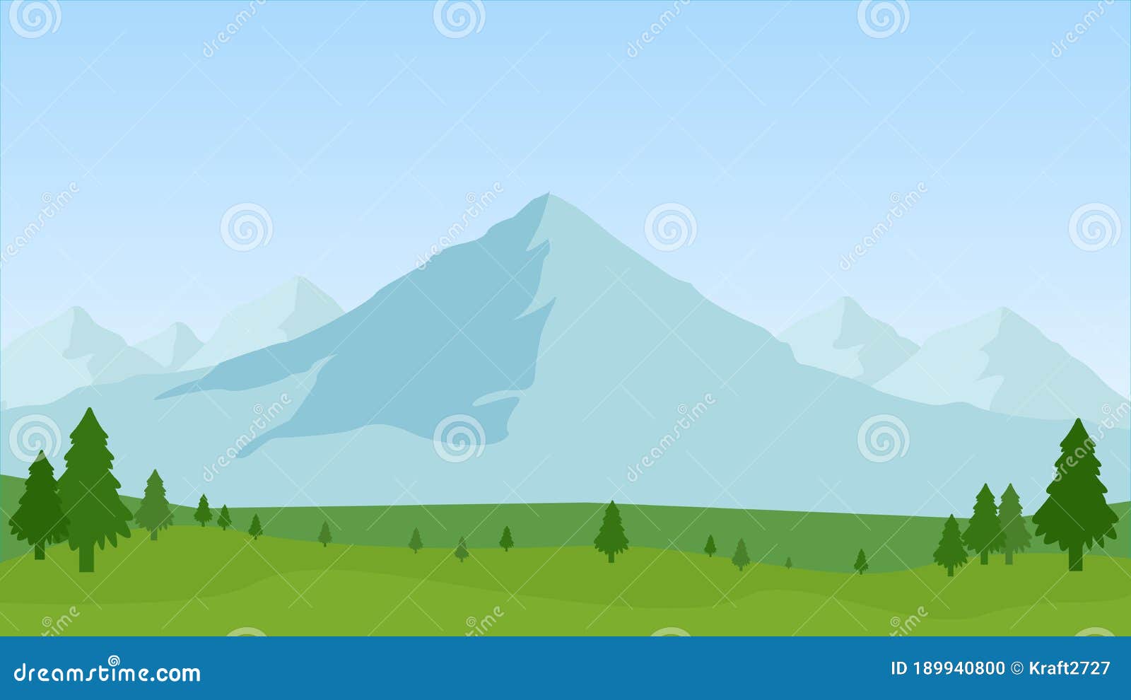 Summer Landscape of the Foothills Stock Vector - Illustration of forest ...