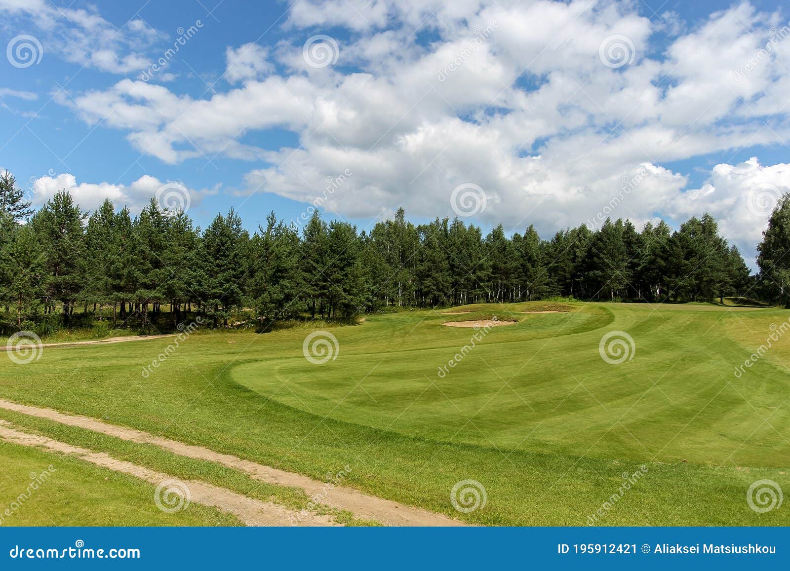 Summer Landscape Golf Course Panorama and Background Stock Image ...