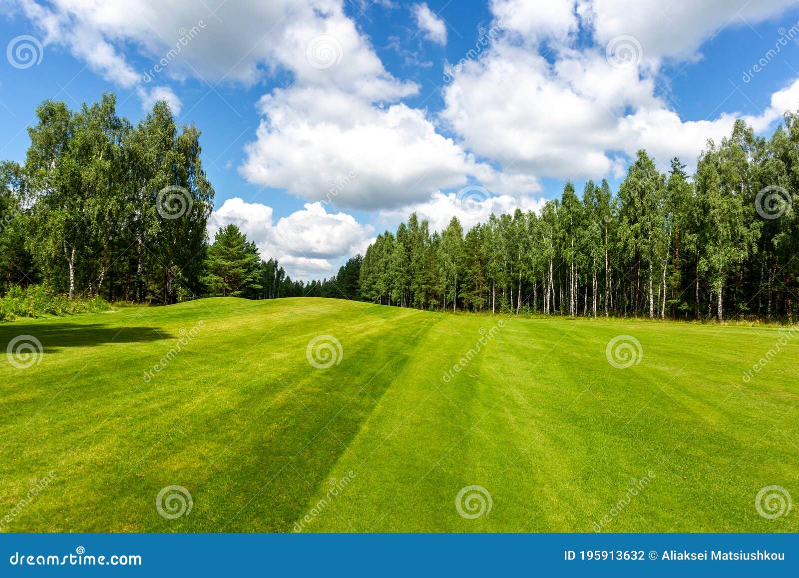 Summer Landscape Golf Course Panorama and Background Stock Photo ...