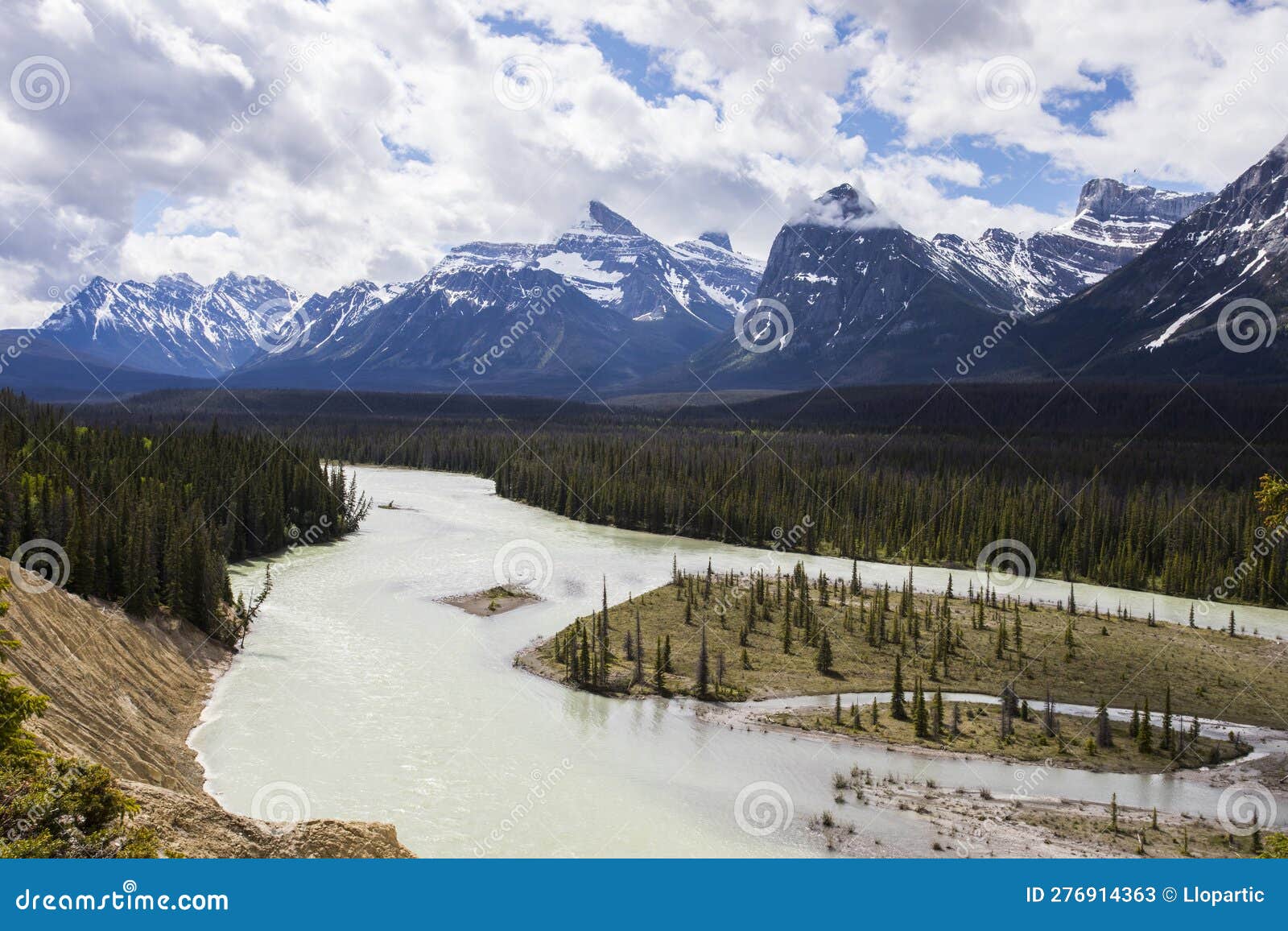 Summer Landscape in Jasper National Park, Canada Stock Image - Image of ...
