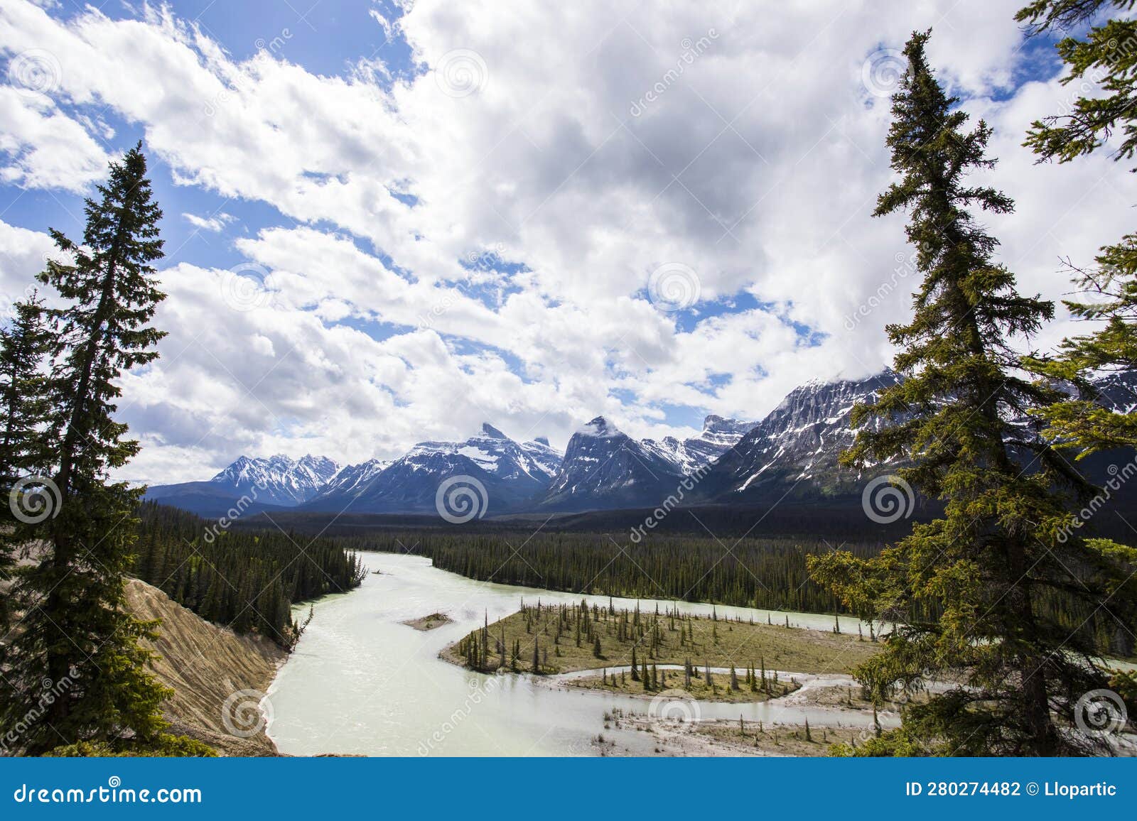 Summer Landscape in Jasper National Park, Canada Stock Photo - Image of ...