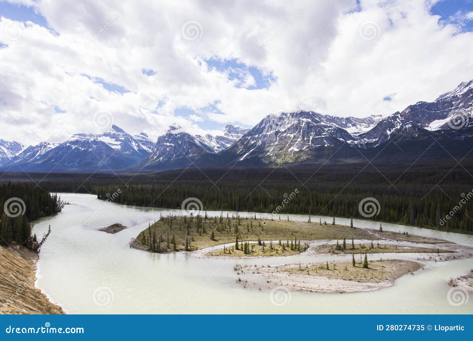 Summer Landscape in Jasper National Park, Canada Stock Image - Image of ...