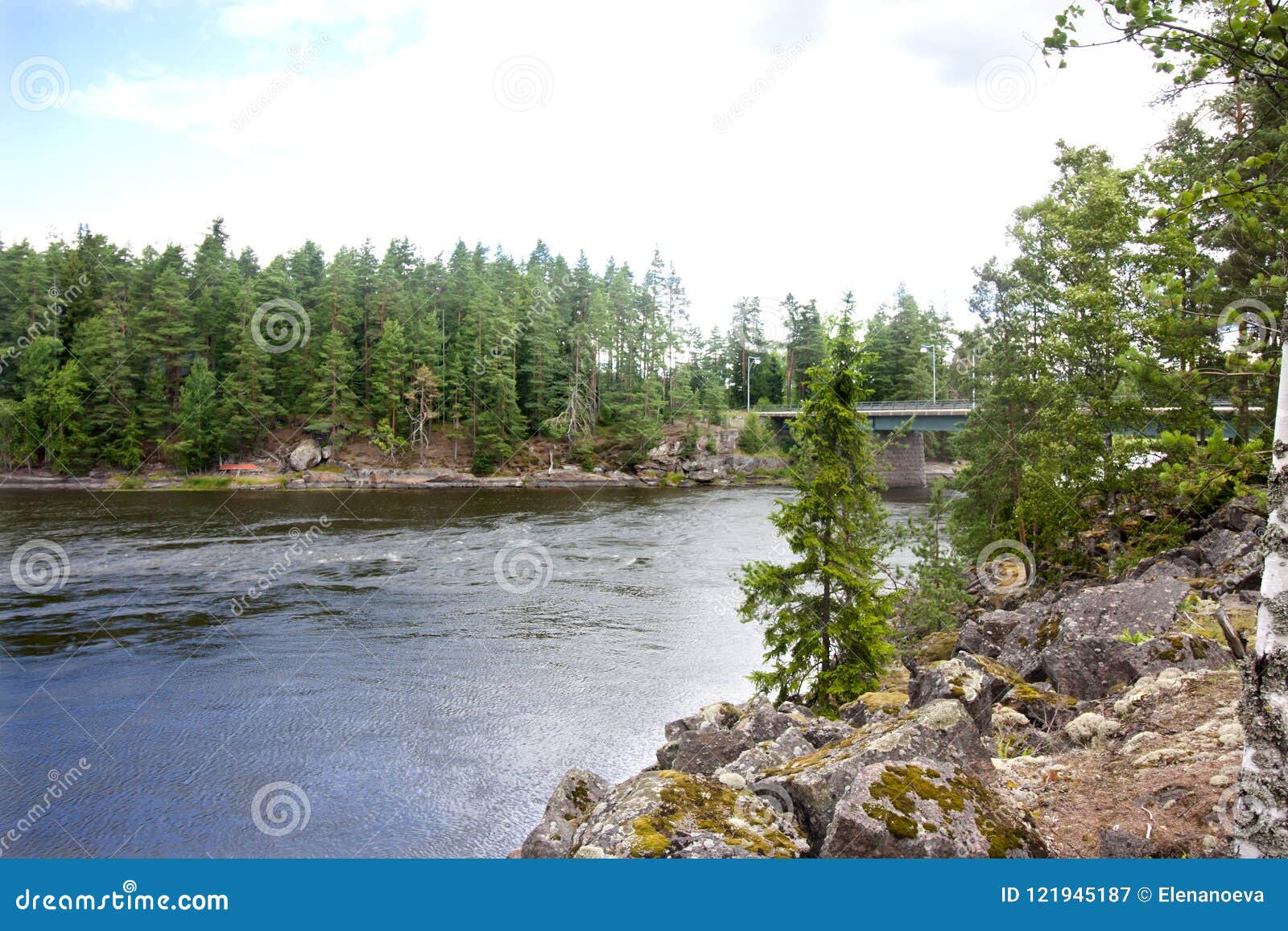 Summer Landscape of Kymijoki River Waters in Finland. Stock Image ...