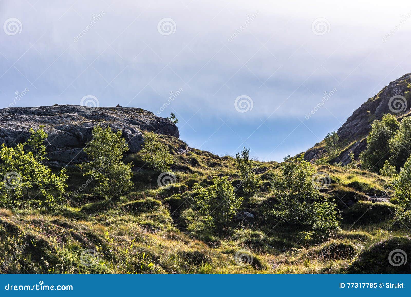 Summer Landscape with Sharp Mountain Peaks. Stock Image - Image of ...