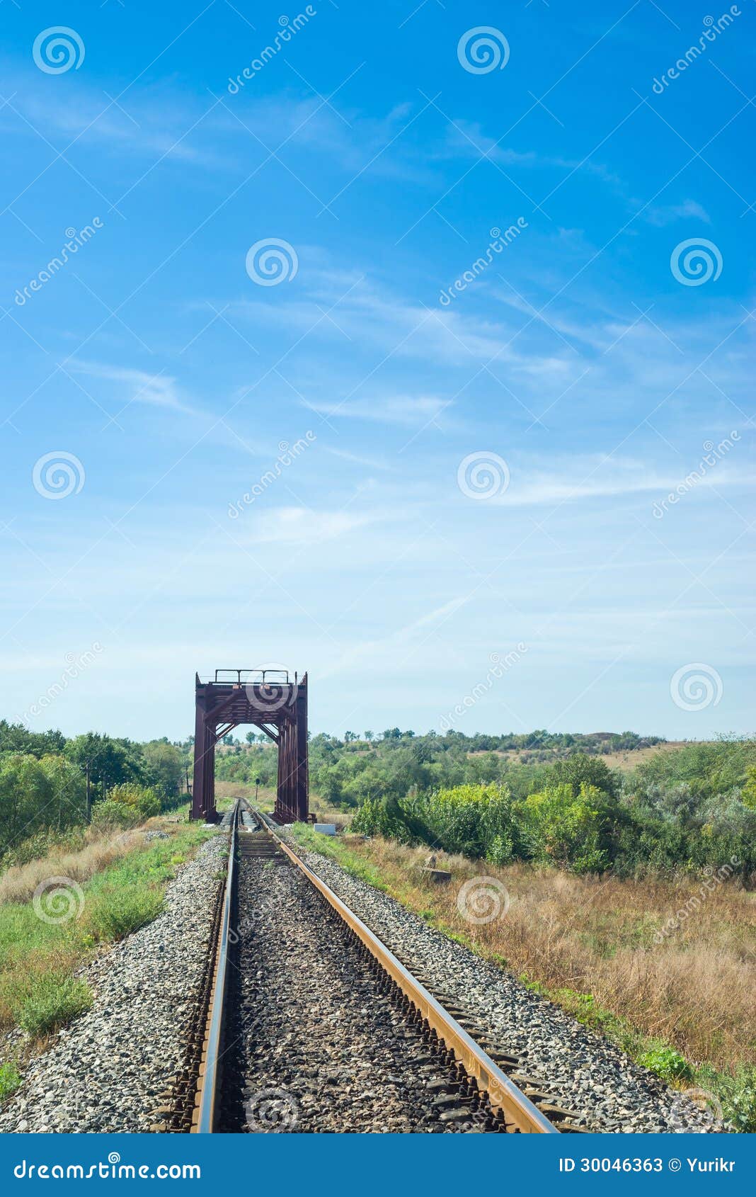 Summer Landscape with Small Railroad Bridge Stock Image - Image of ...