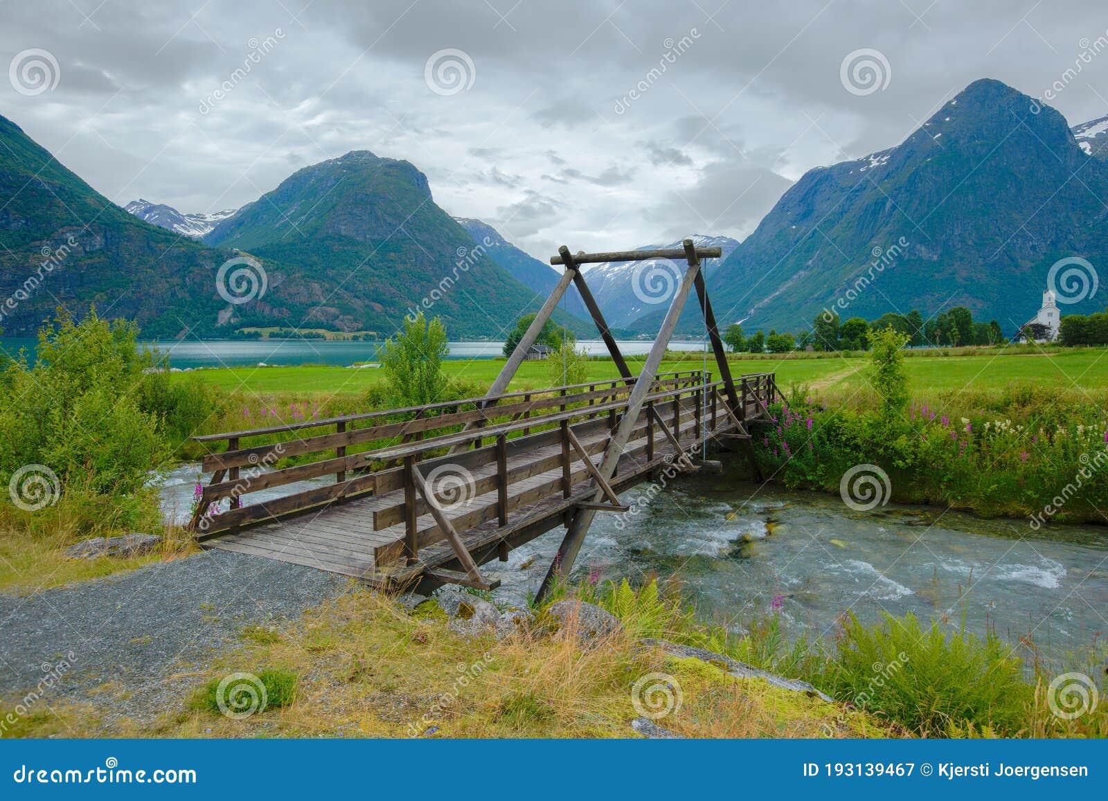 Summer Landscape in Stryn Norway Stock Image - Image of hill, river ...