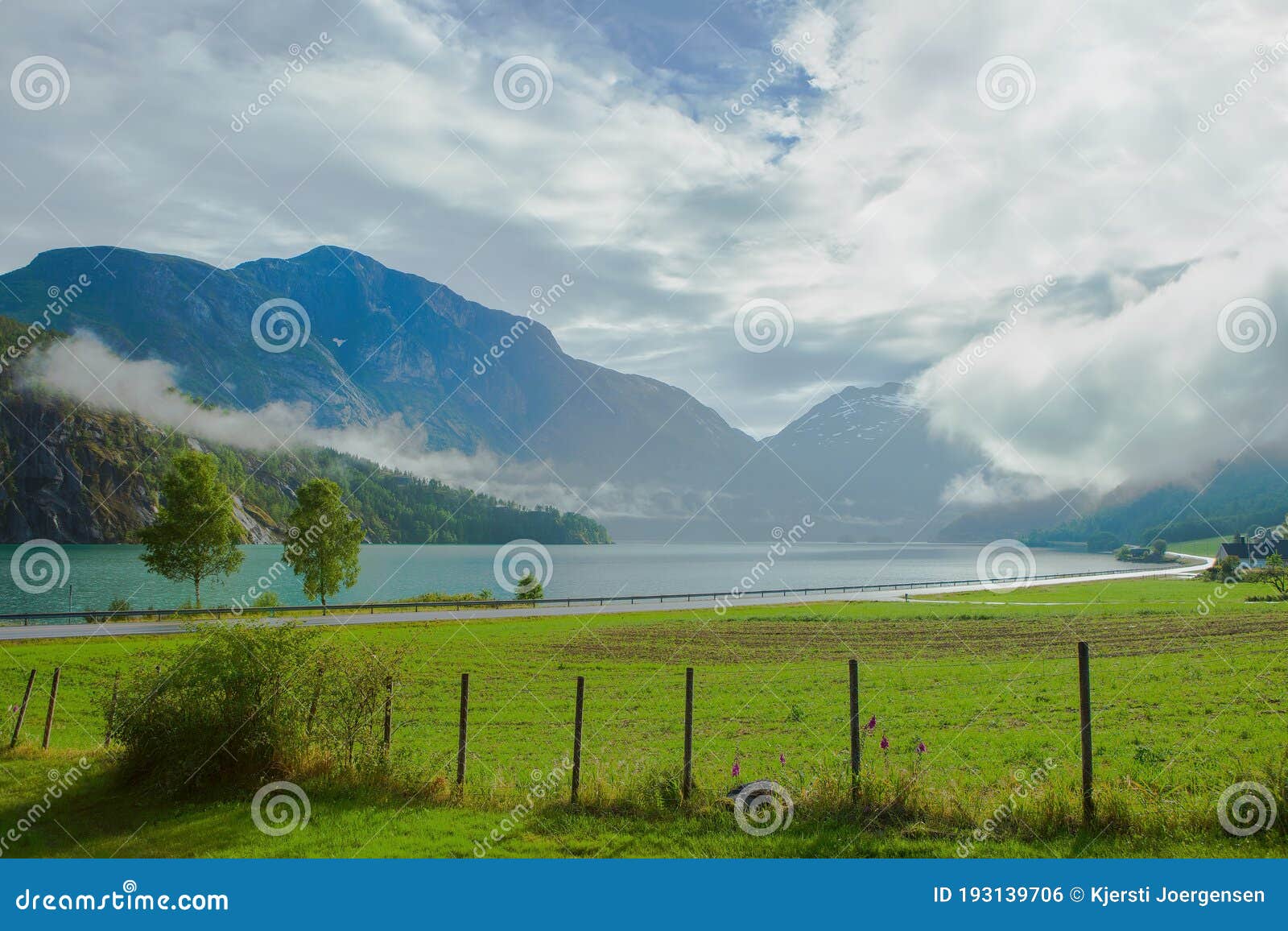 Summer Landscape in Stryn Norway Stock Photo - Image of reflection ...