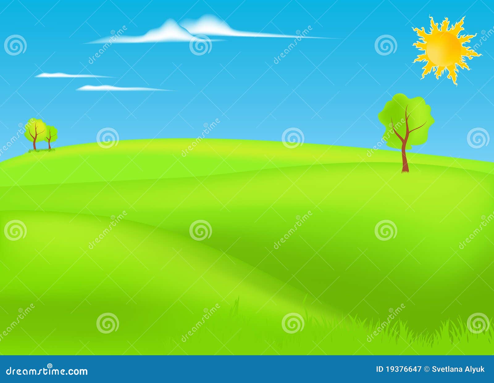 Summer landscape vector stock vector. Illustration of summer - 19376647