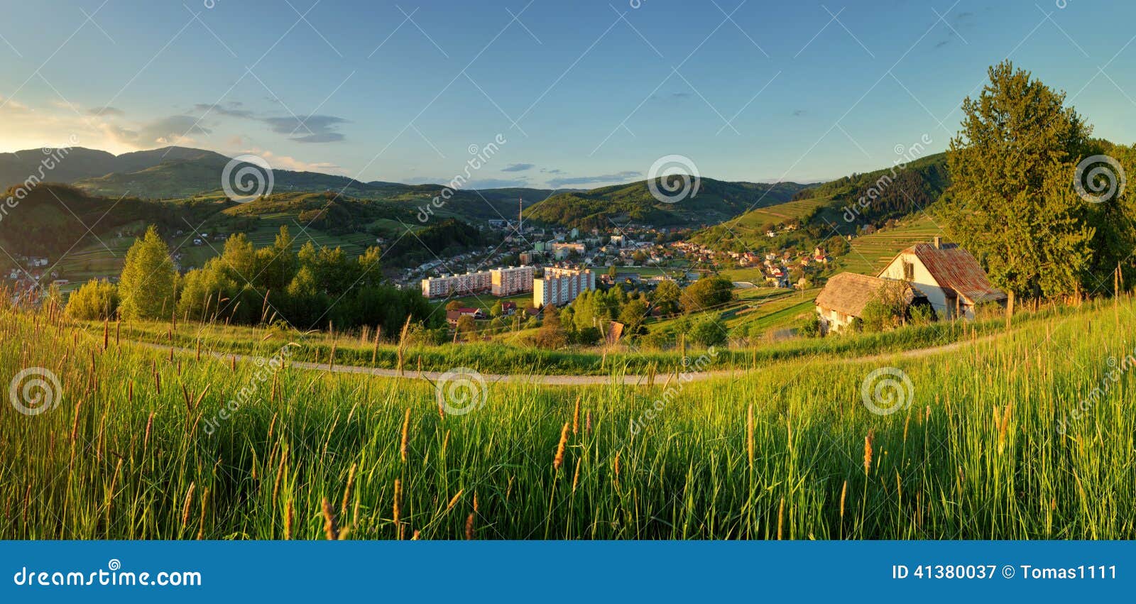 Summer Landscape with Village, Slovakia Stock Image - Image of ...
