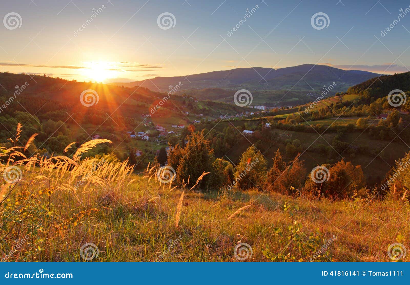 Summer Landscape with Village, Slovakia Stock Image - Image of land ...