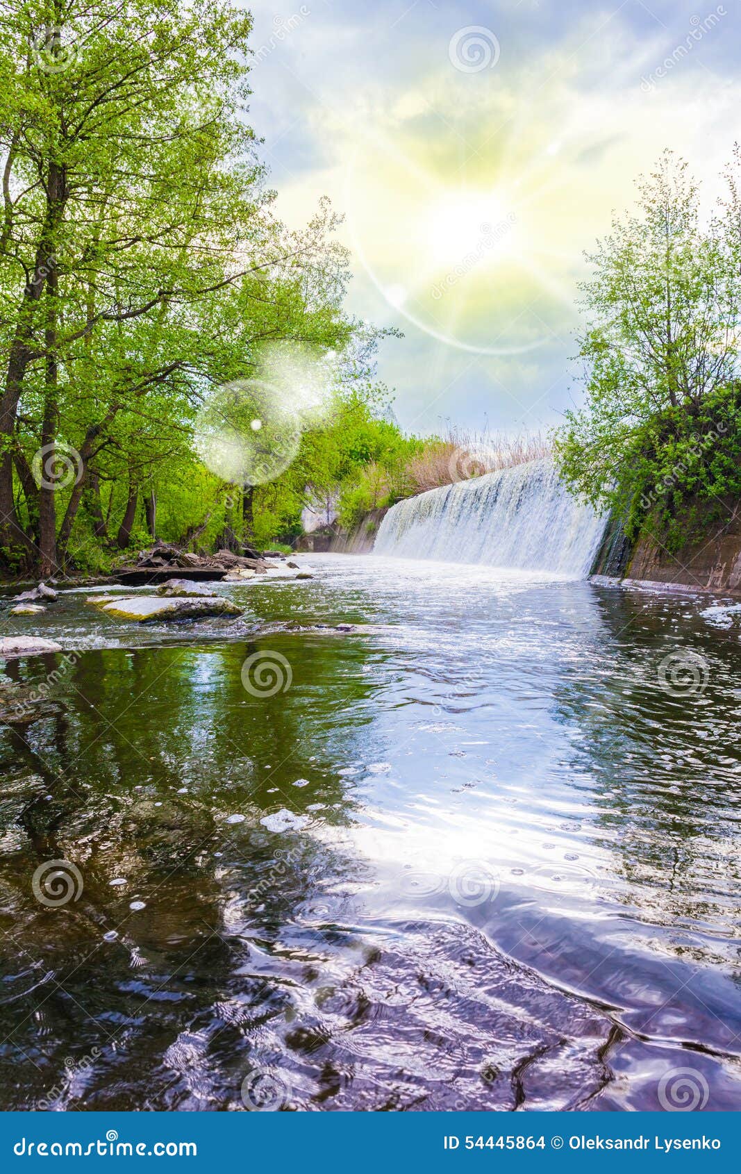 Summer landscape waterfal stock photo. Image of canyon - 54445864