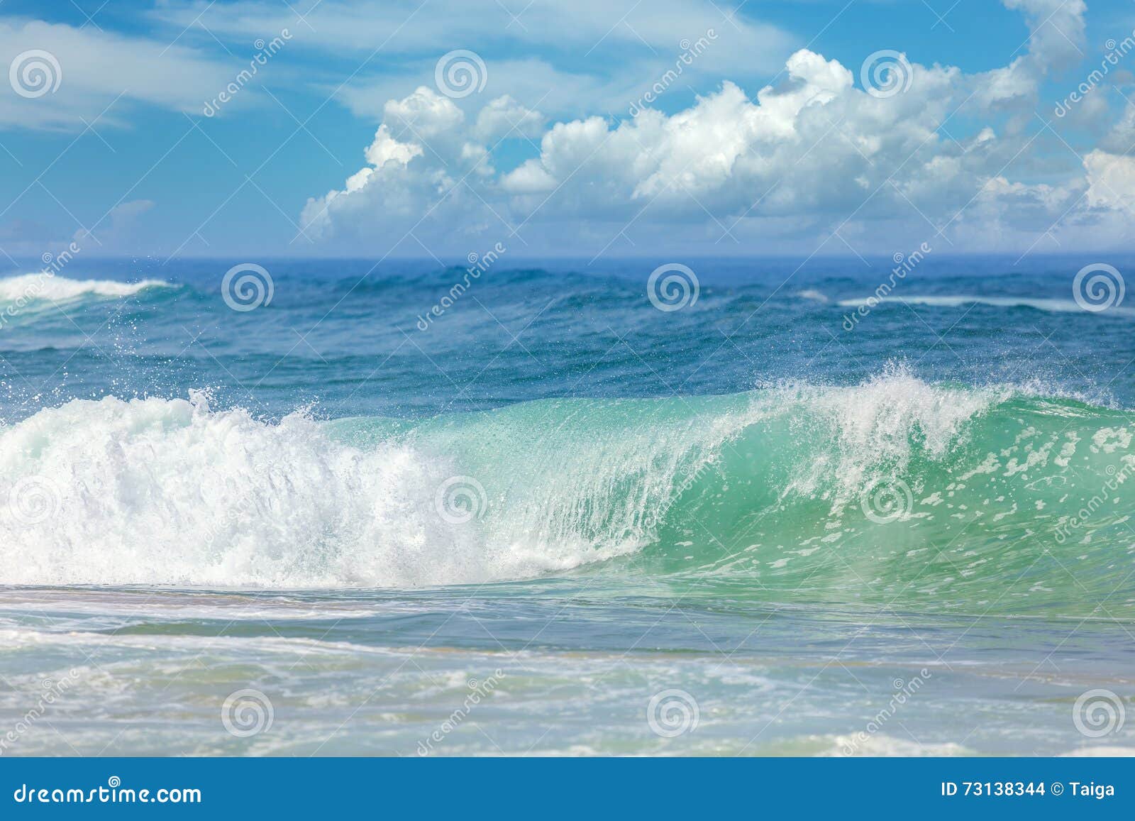 Summer Landscape - Waves in the Warm Sea Water Stock Photo - Image of ...