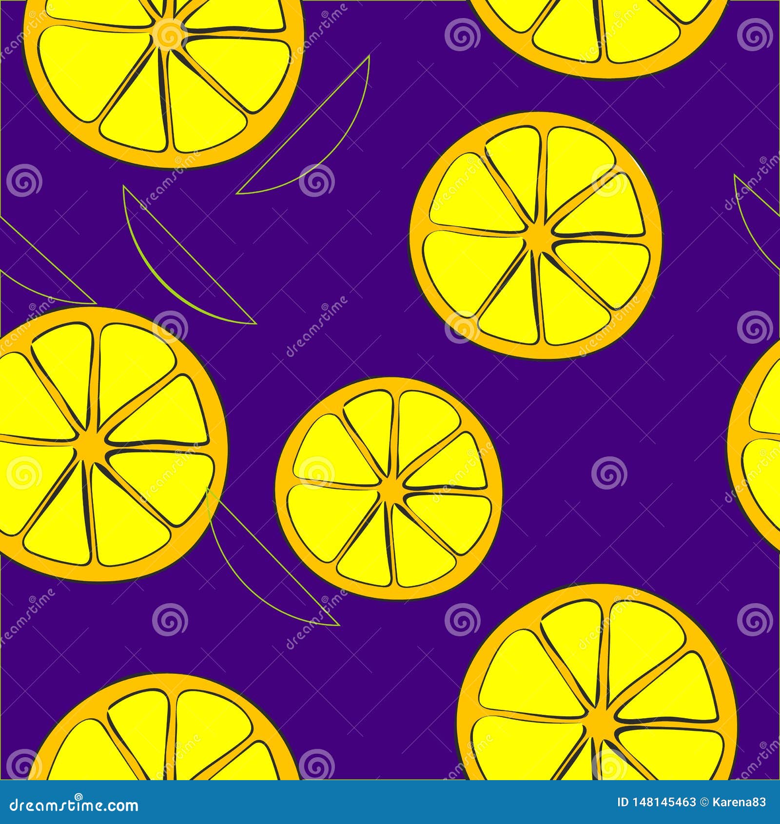 Summer Large Lemon Pattern Seamless Repeat Pattern Vector Stock Vector ...