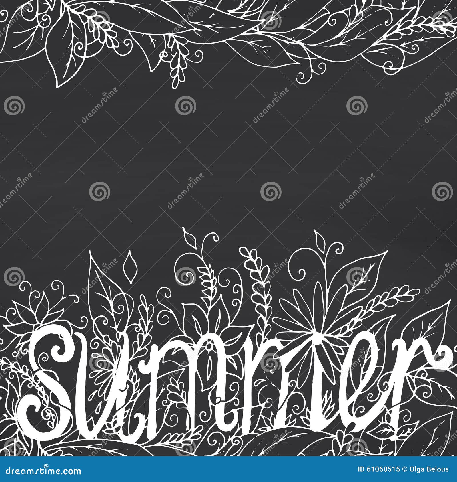 Summer Lettering on Chalkboard Background Stock Vector - Illustration ...