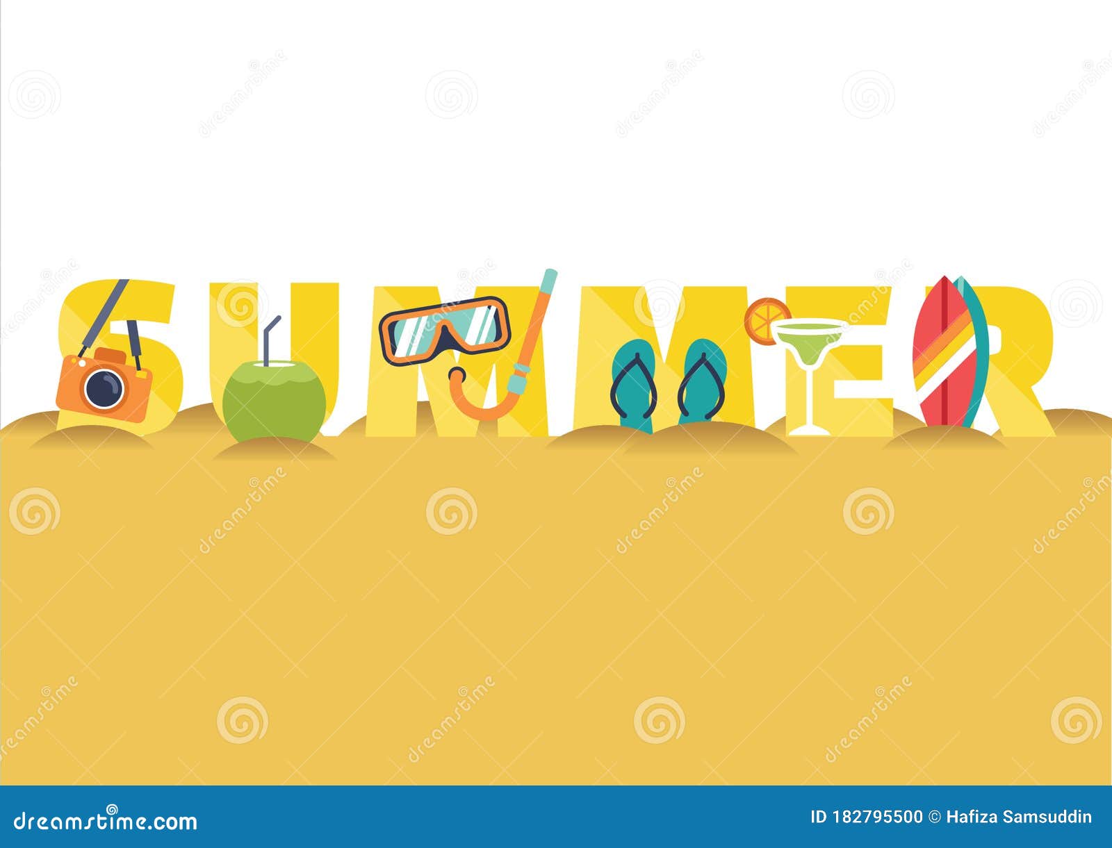 Summer lettering design stock vector. Illustration of gadget - 182795500