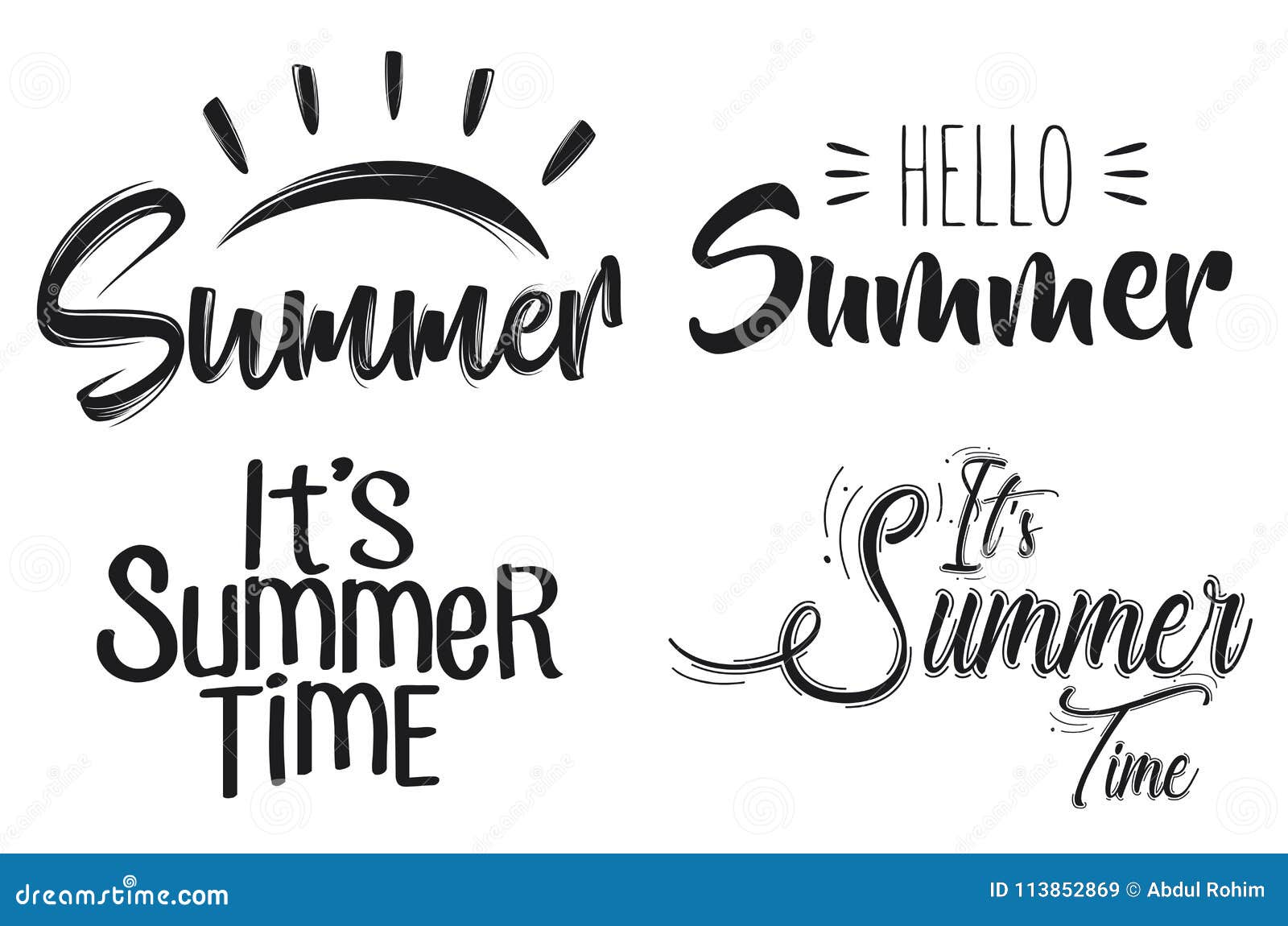 Summer Lettering Design Set Stock Vector - Illustration of sticker ...
