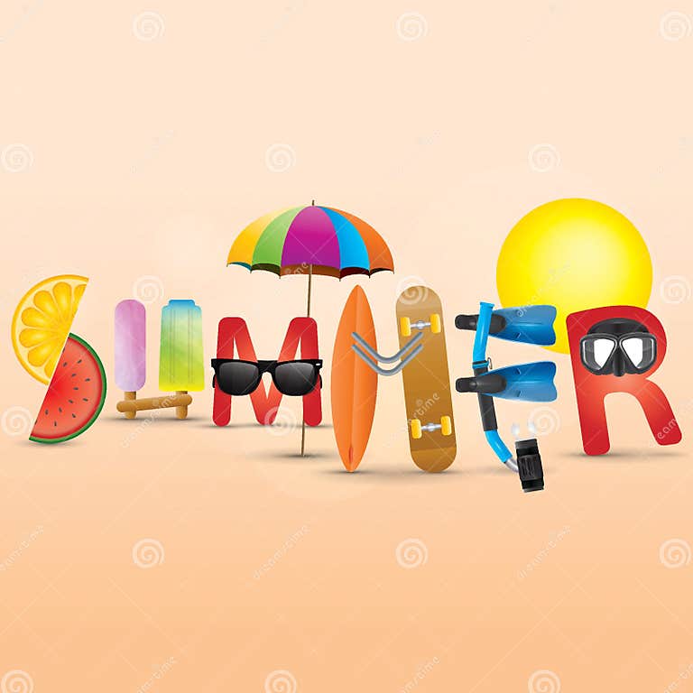 Summer Lettering Design Vector Illustration. Vector Illustration ...