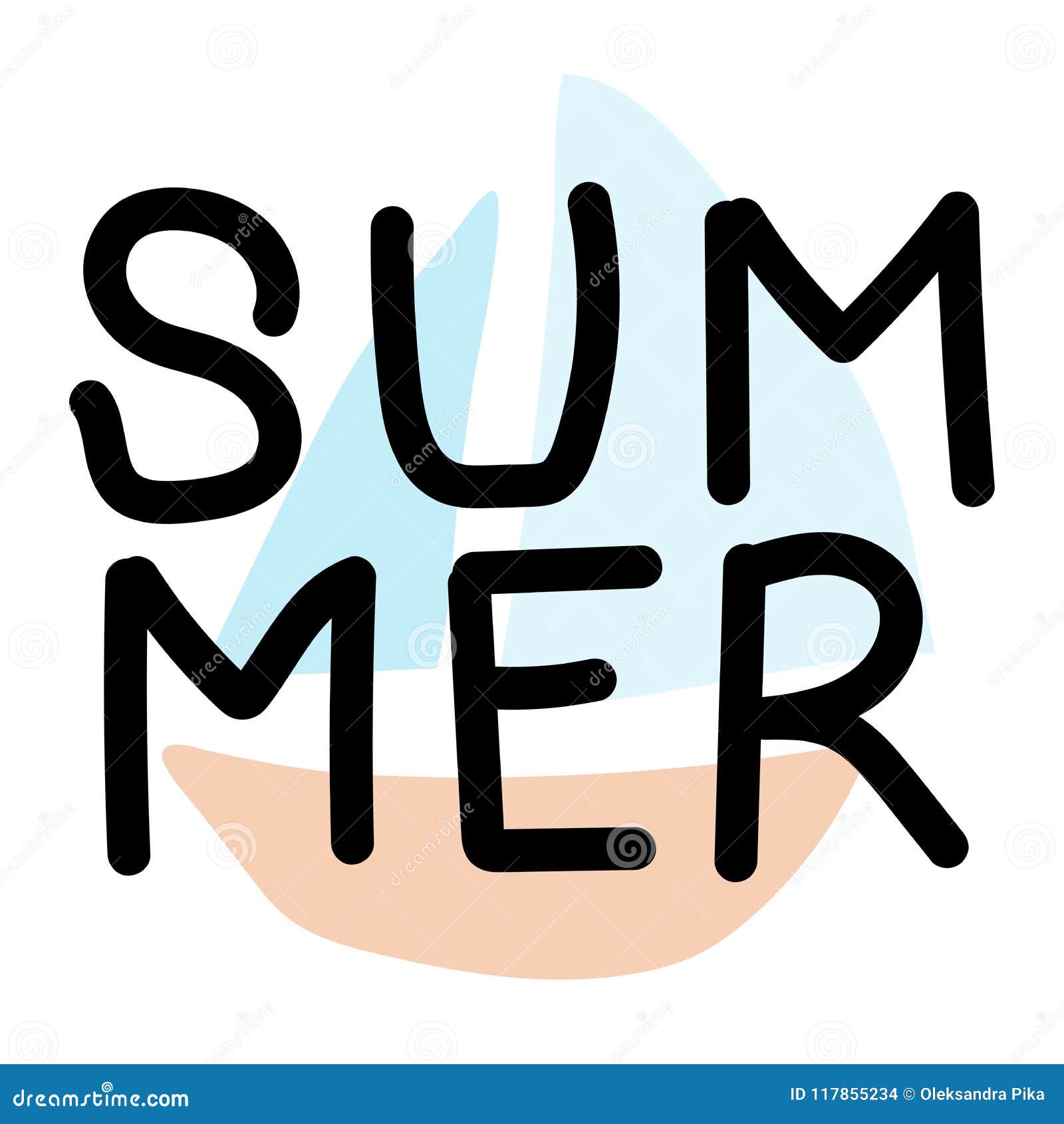 Summer Cartoon Lettering stock vector. Illustration of leisure - 117855234