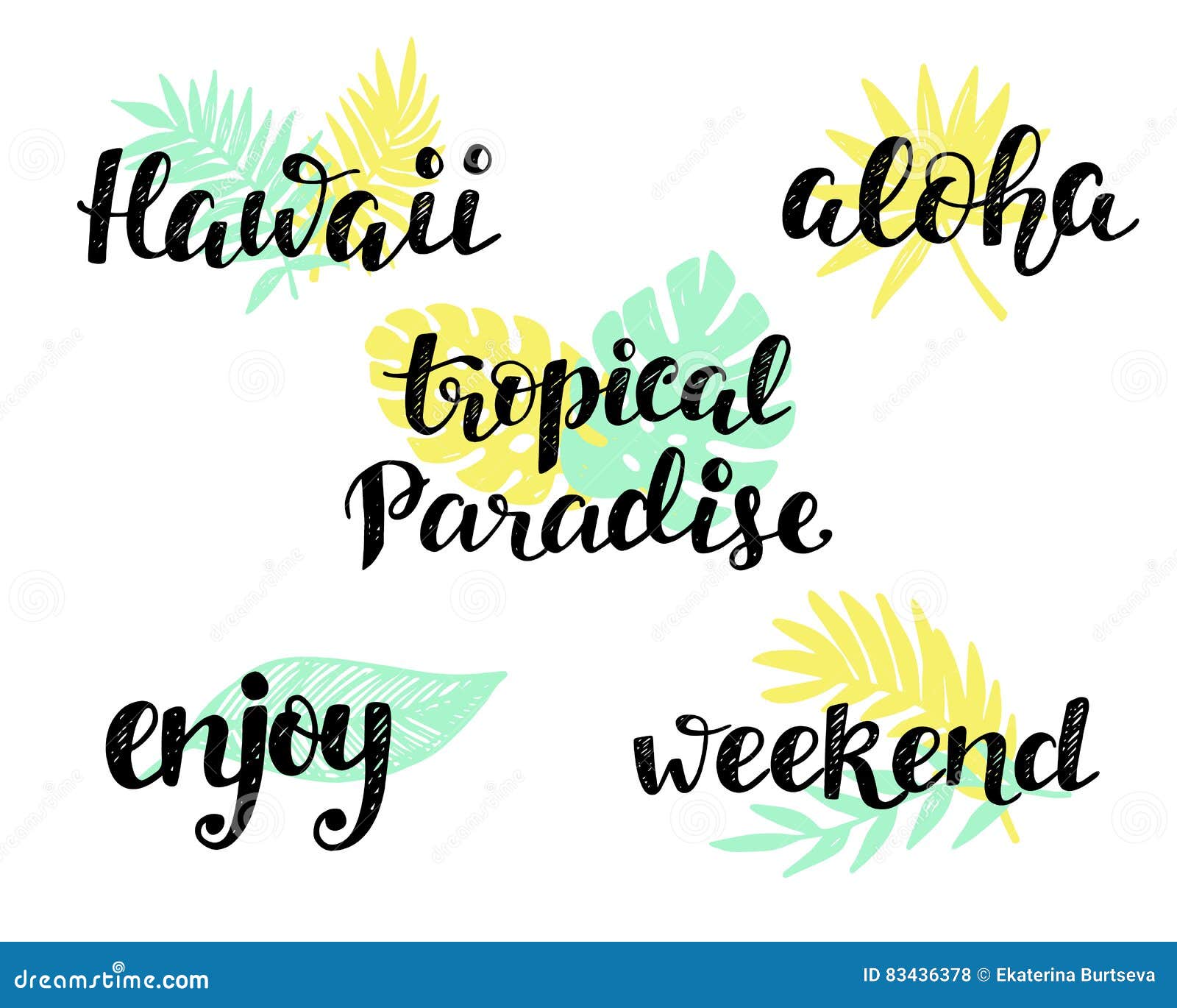 Summer lettering phrases stock vector. Illustration of banner - 83436378