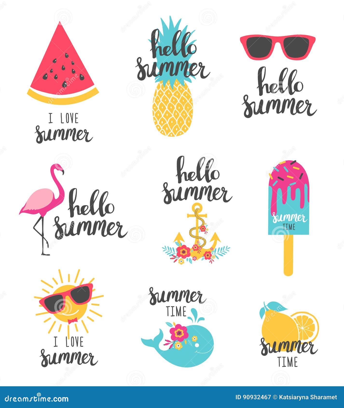 Summer Lettering. Handmade Modern Brush Typography. Template For Banner ...