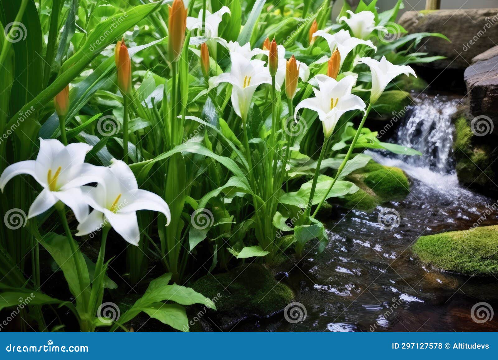 Summer Lilies by the Side of a Hot Spring Stock Photo - Image of ...