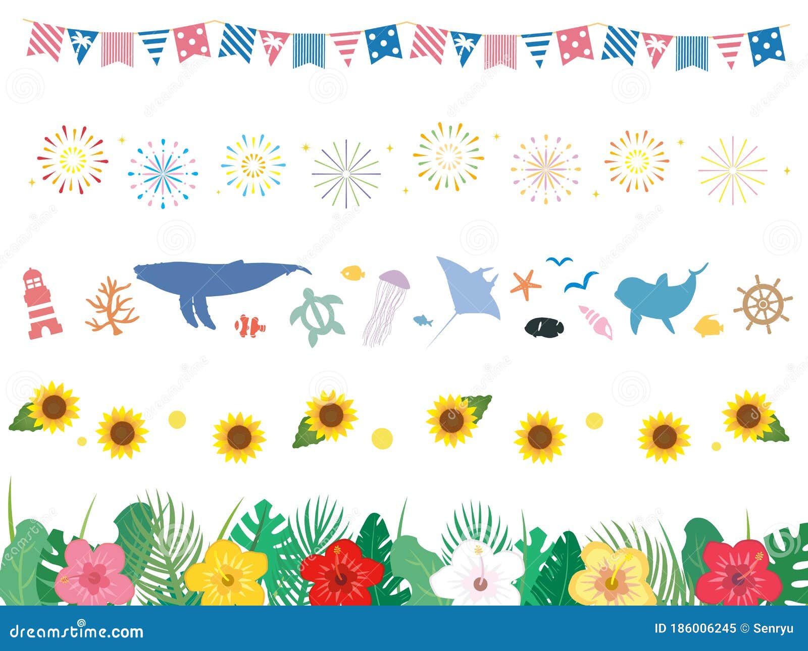 Summer lines stock vector. Illustration of manta, marine - 186006245