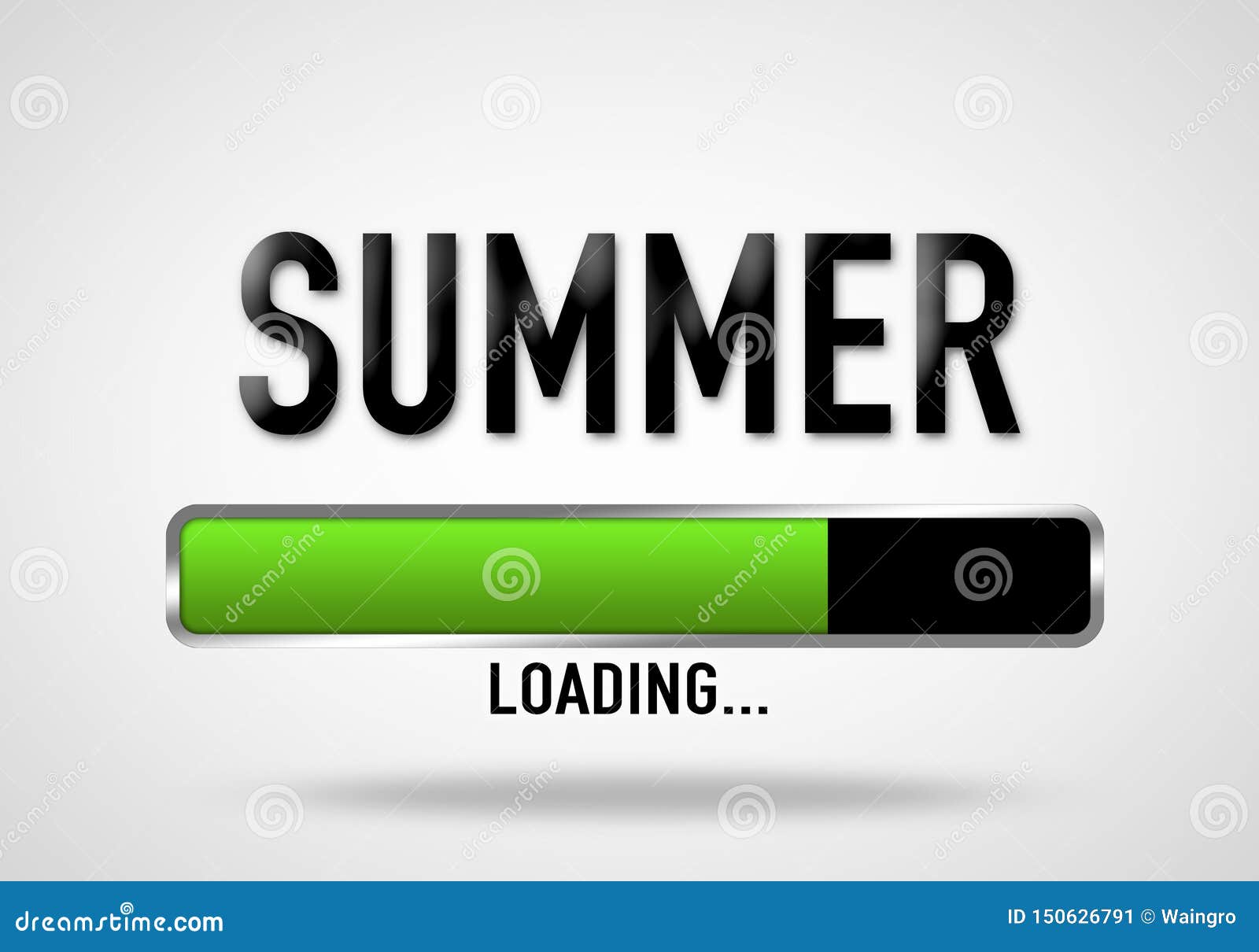Summer - Loading Bar Illustration Concept Stock Illustration ...