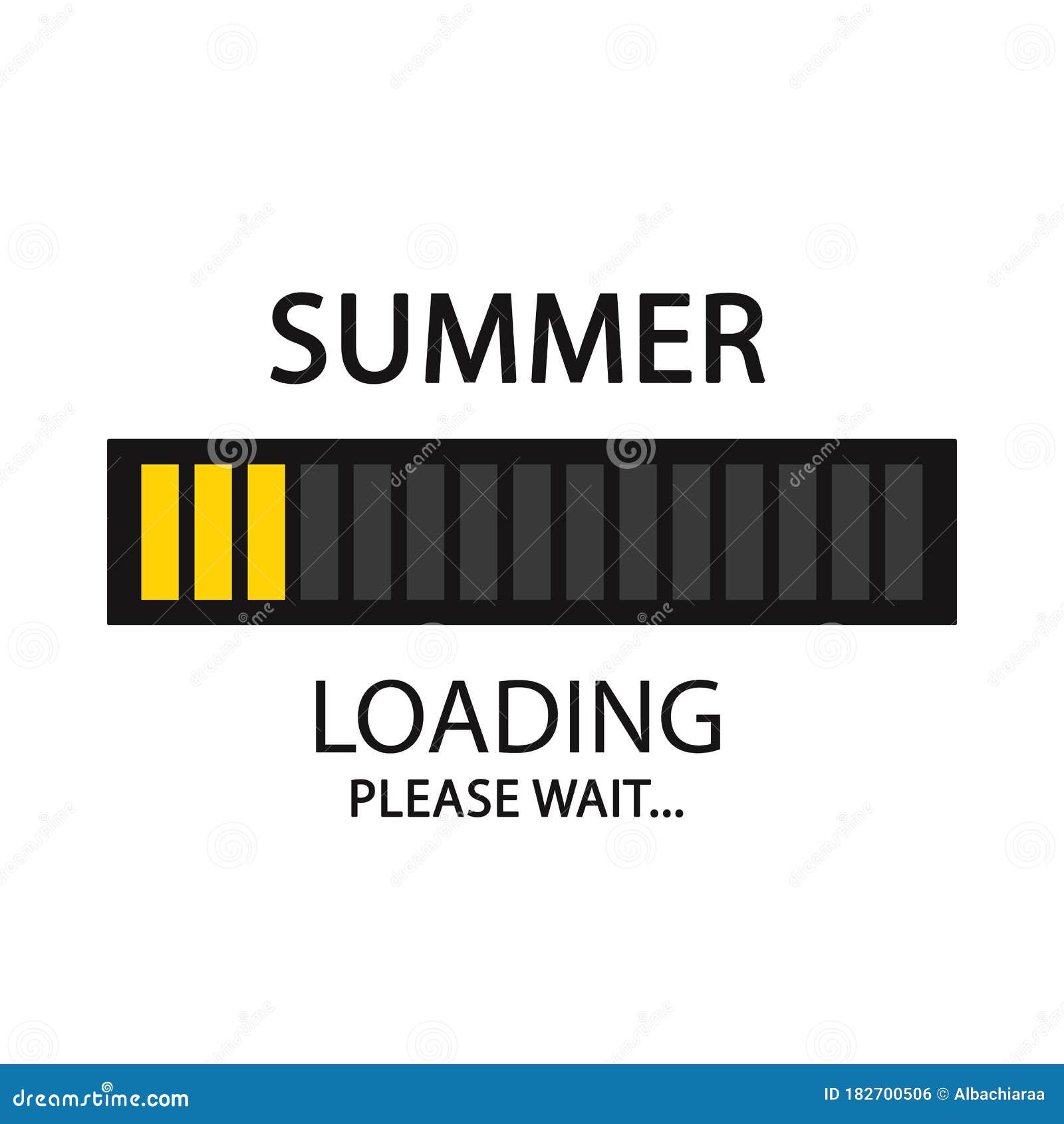 Summer Loading. Please Wait. Flat Design Illustration. Stock ...