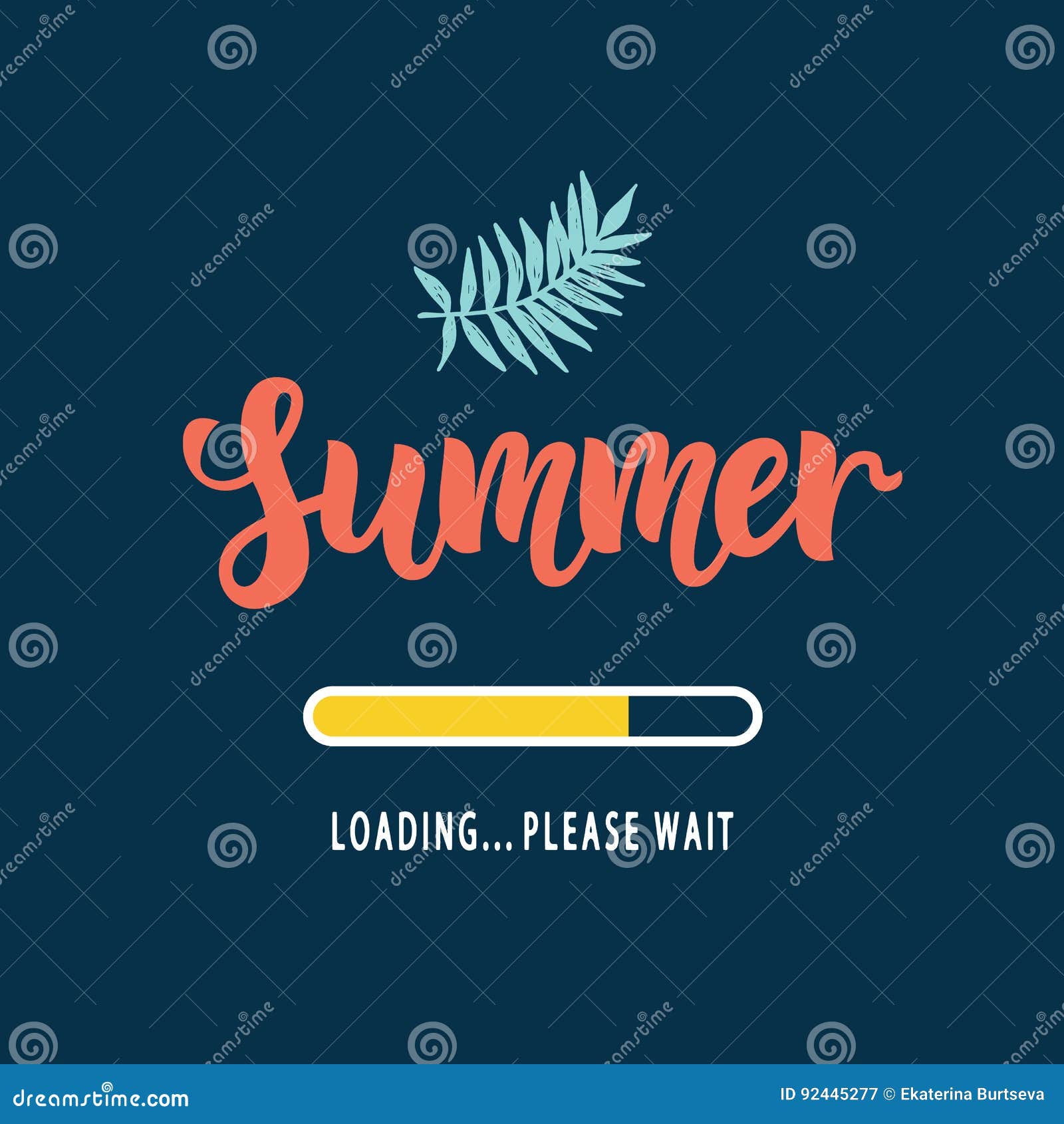 Summer Loading, Please Wait Stock Vector - Illustration of positive ...