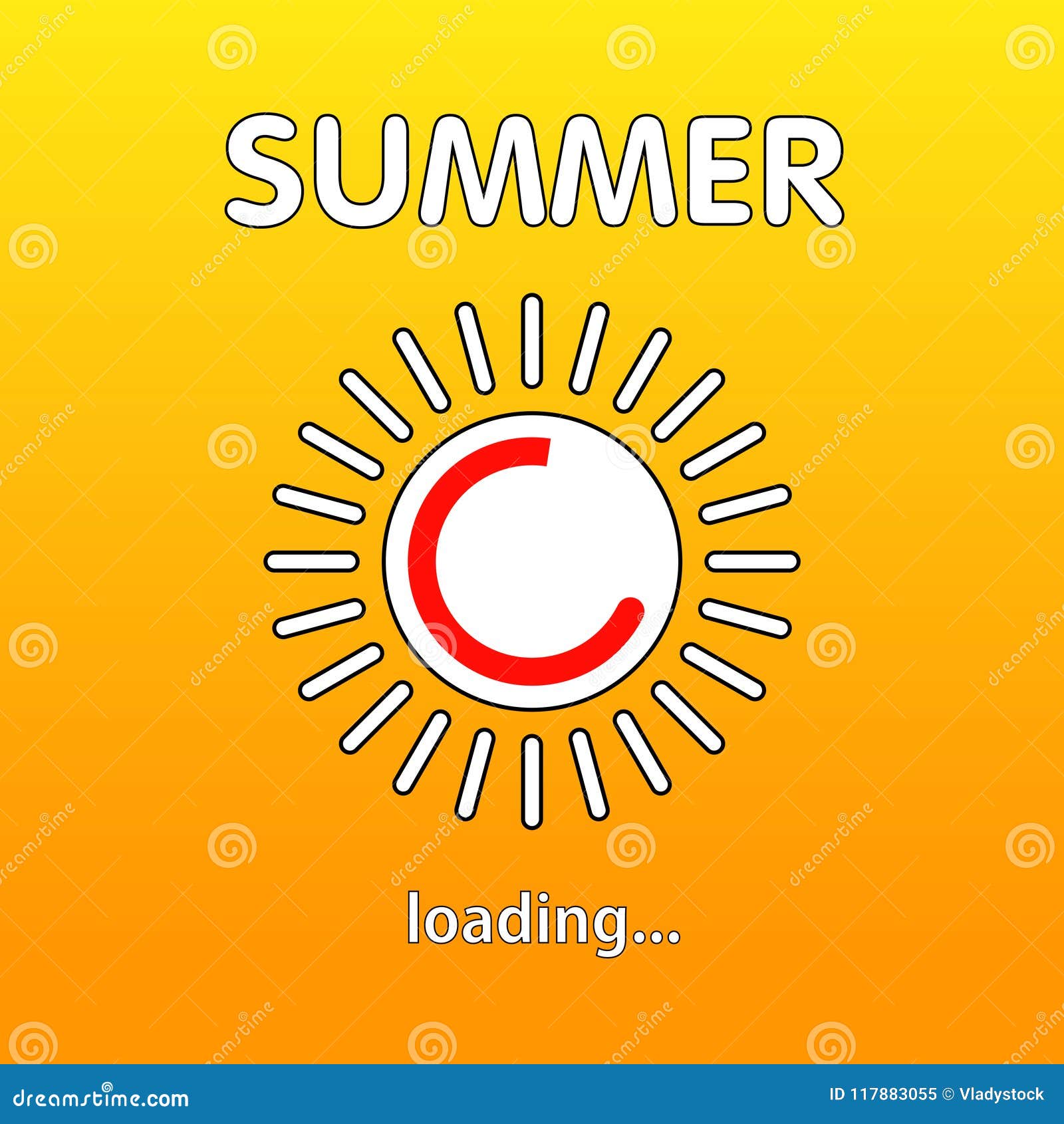 Summer is loading stock vector. Illustration of download - 117883055