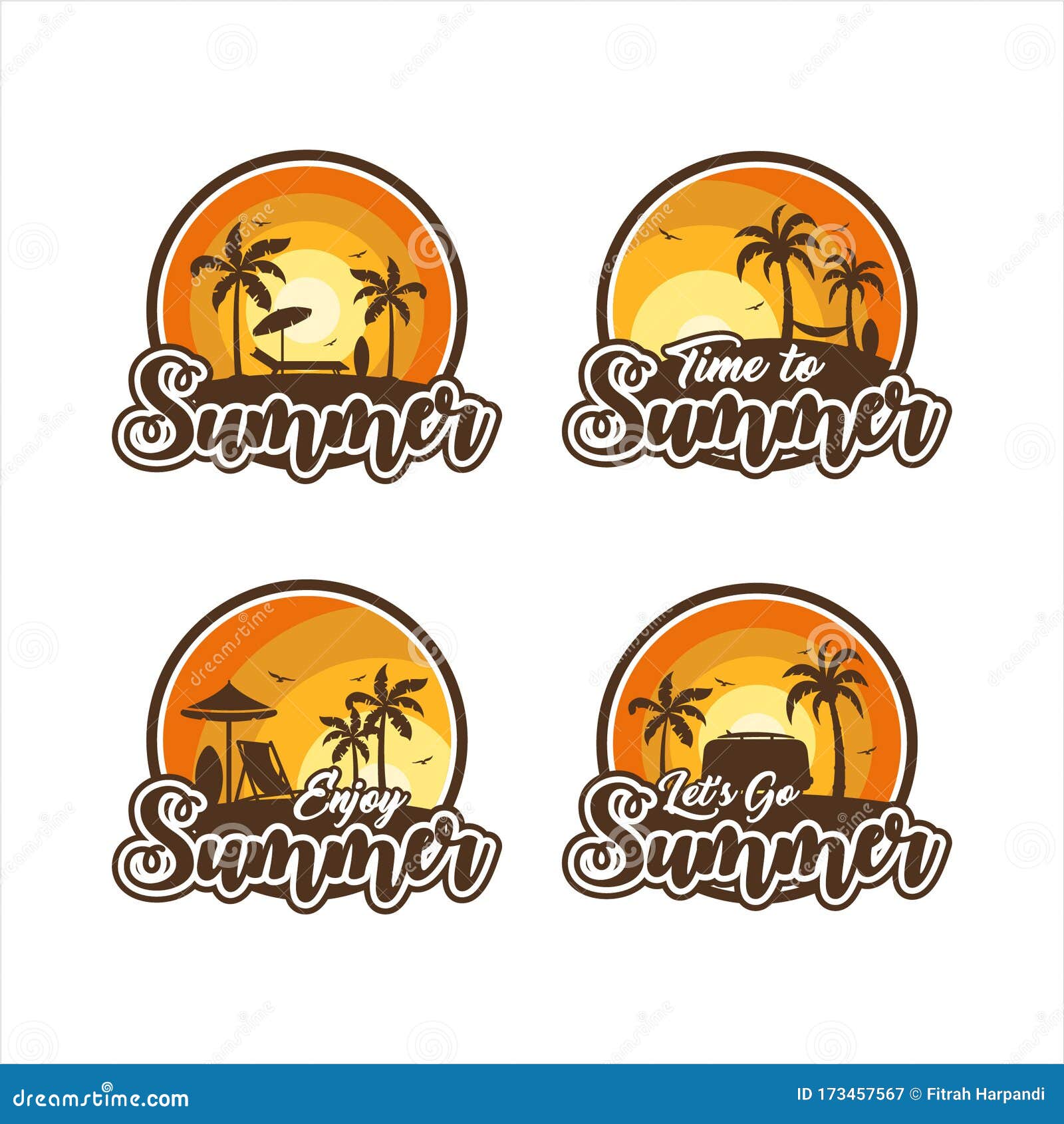 Summer Logo Design Vector Illustration Stock Vector - Illustration of ...