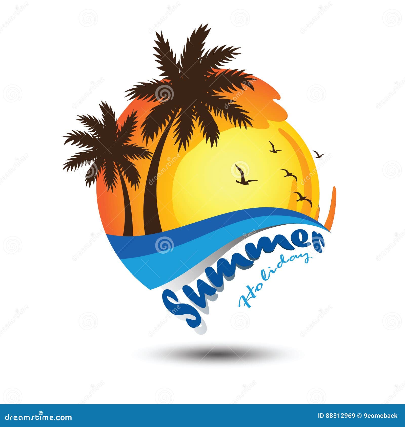 Summer logo 3 stock vector. Illustration of decoration - 88312969