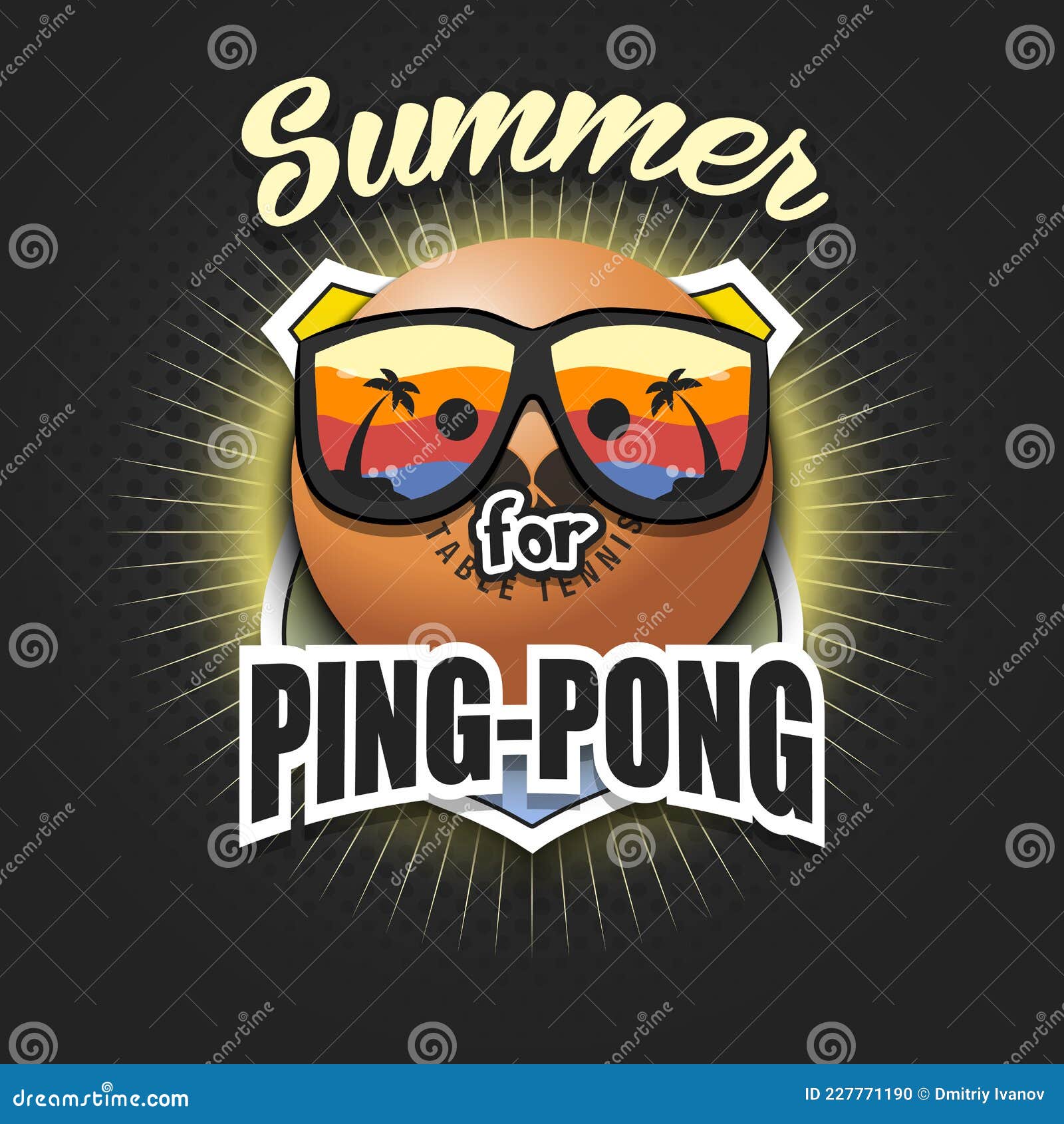 Summer Logo. Summer for Ping-pong Stock Vector - Illustration of ...