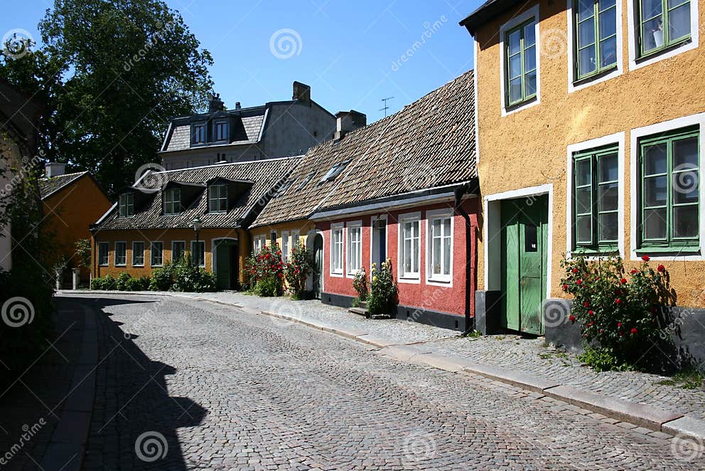 Summer in Lund stock image. Image of cobblestone, architecture - 5356933