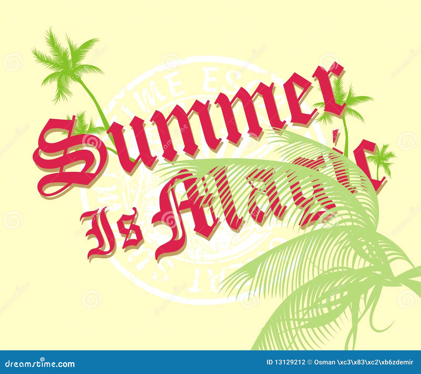 Summer is magic stock vector. Illustration of grean, hawaii - 13129212