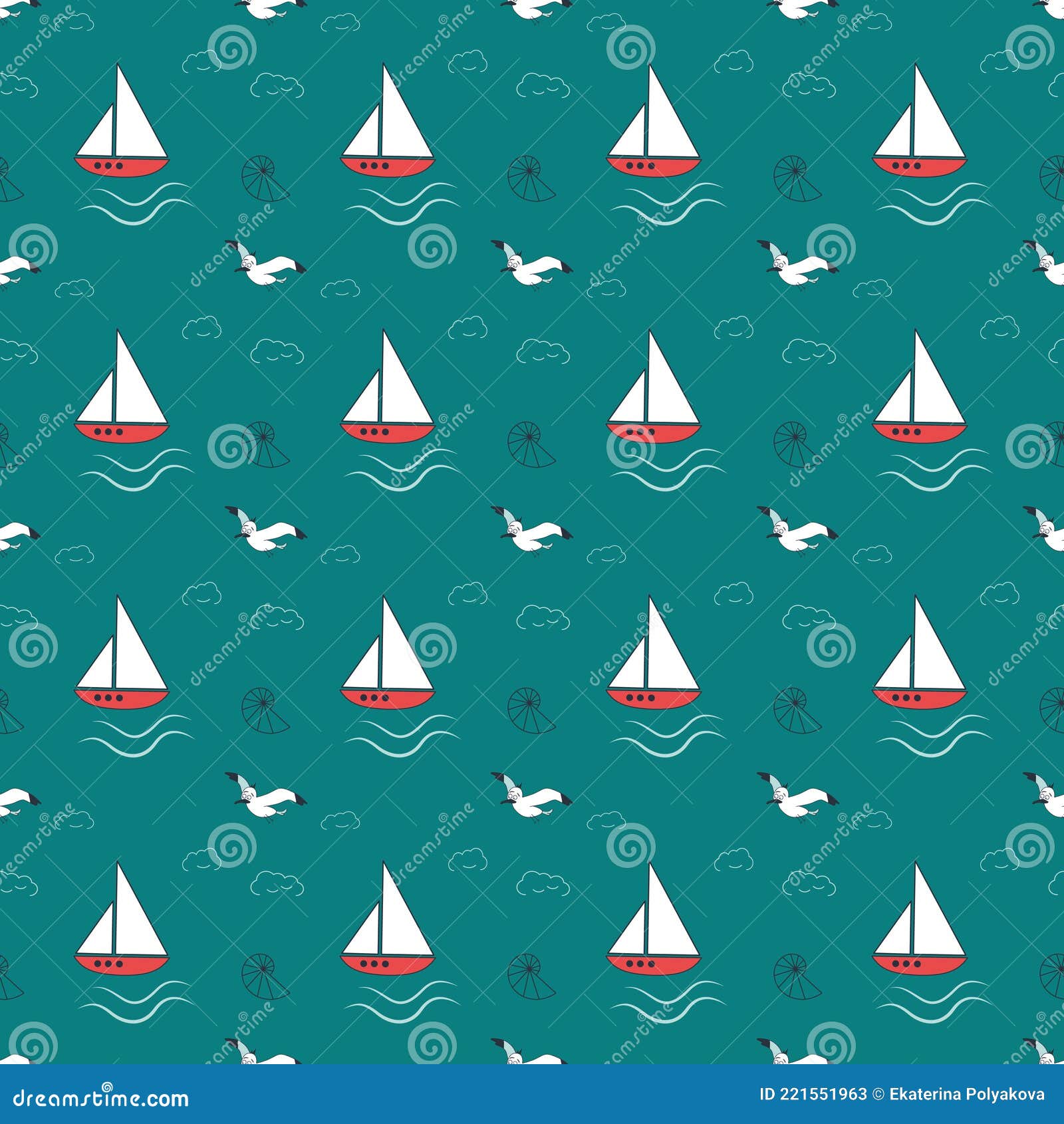 Ships On The Waves, Sailing Medieval Ship. Seascape. Vector ...