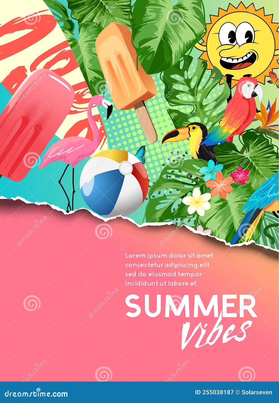 Summer Mashup Background Collage Stock Vector - Illustration of ...